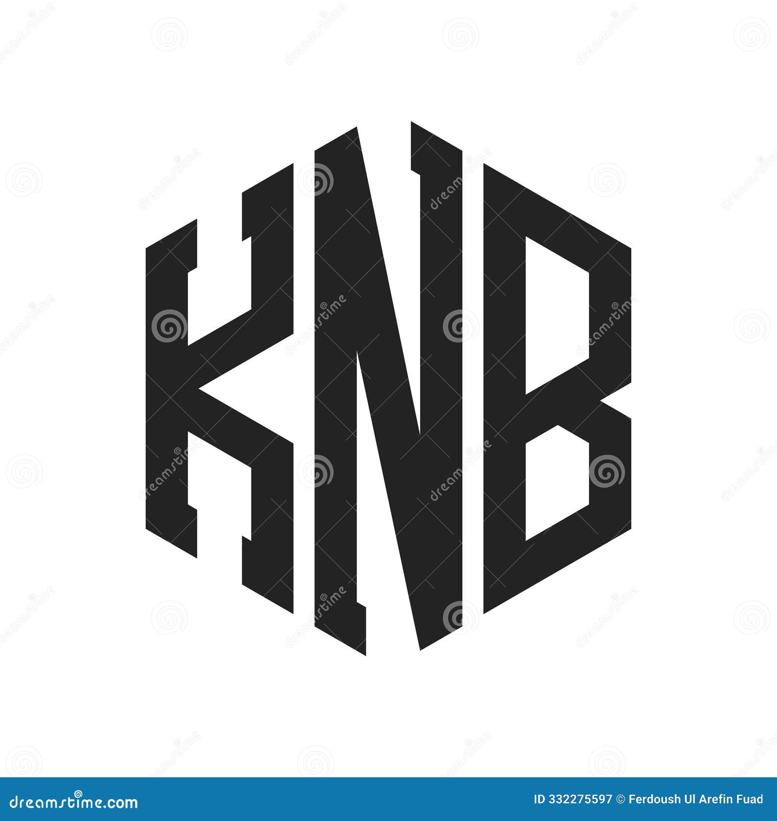 KNB Logo Design. Initial Letter KNB Monogram Logo Using Hexagon Shape ...