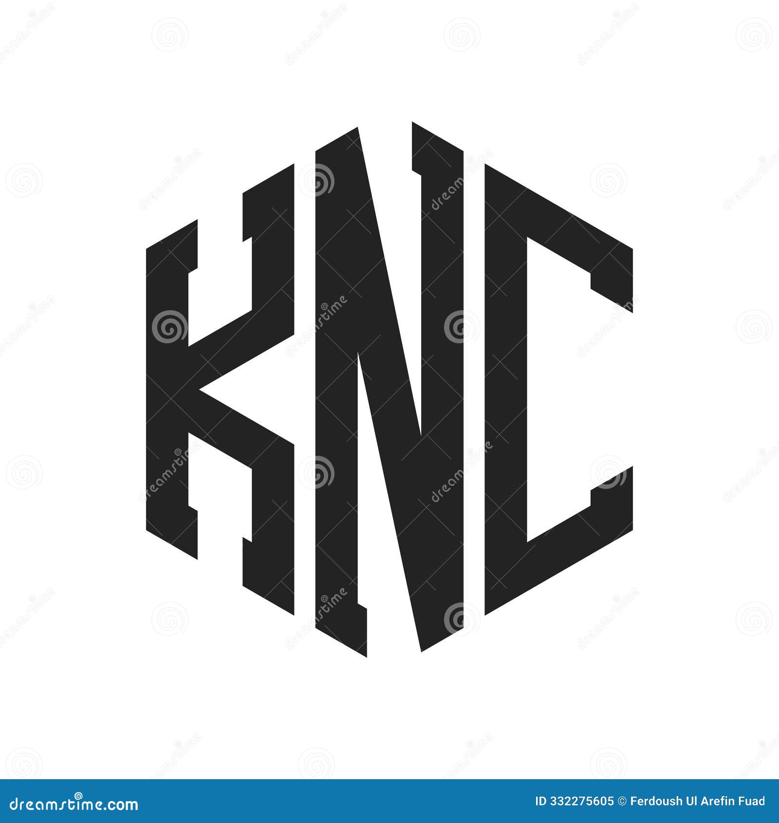 KNC Logo Design. Initial Letter KNC Monogram Logo Using Hexagon Shape ...