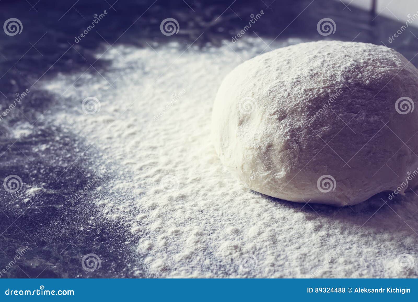 Knead flour toned dough stock photo. Image of bake, making - 89324488