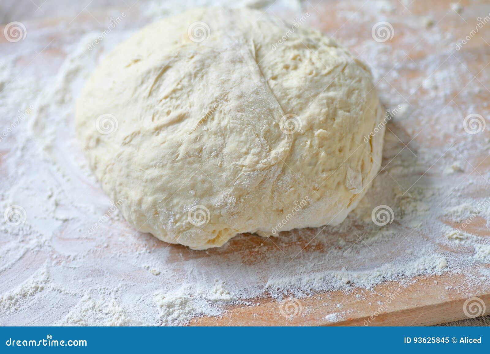 Kneaded Ball of Bread Dough Stock Image - Image of preparation, board ...