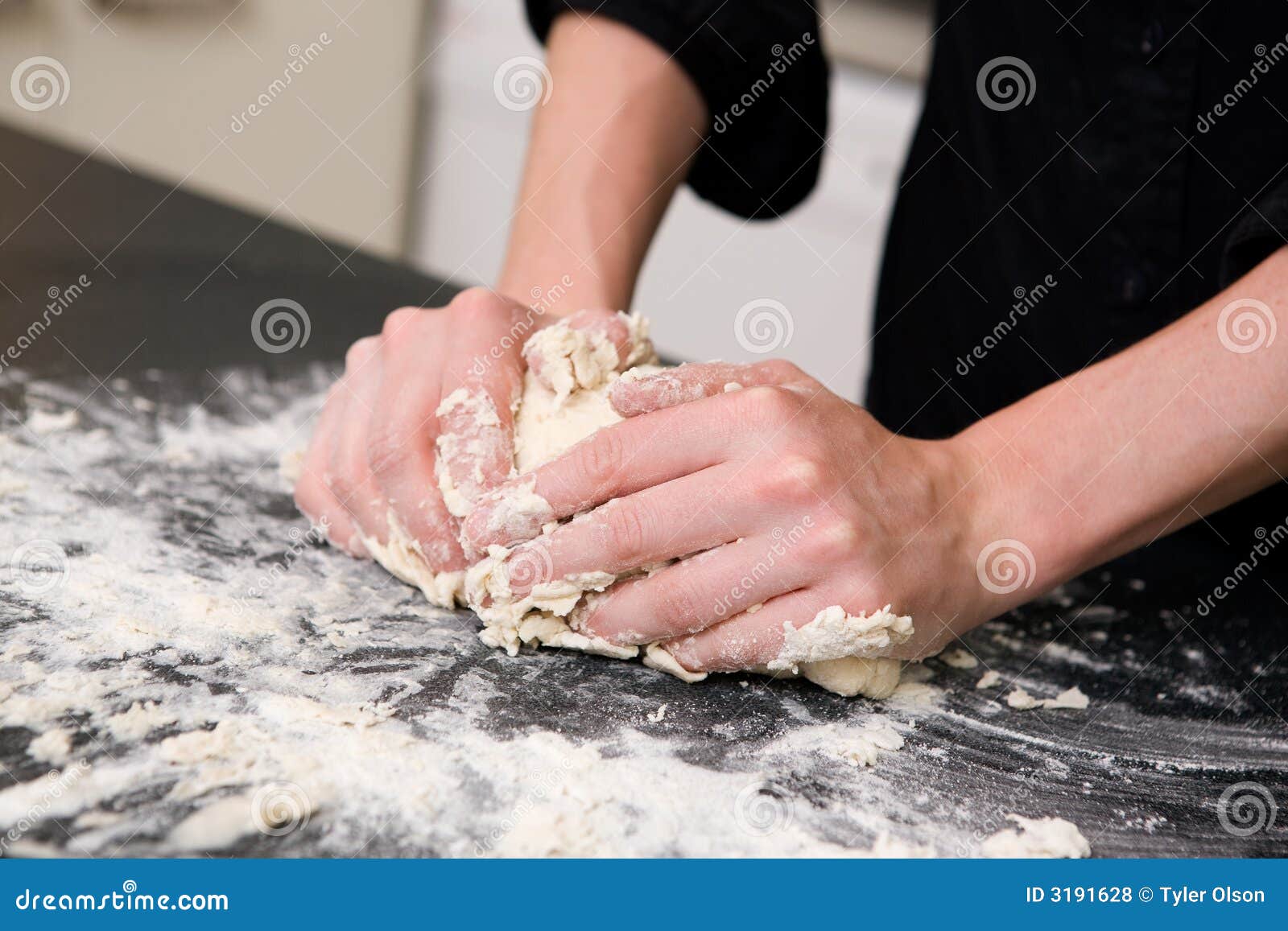 Kneading Dough stock photo. Image of bread, flour, kitchen - 3191628