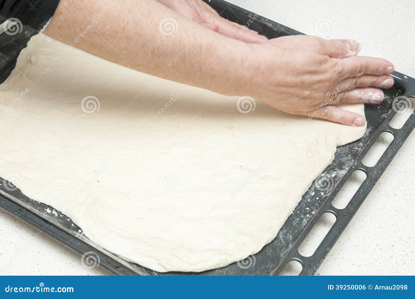 Kneading dough for bread stock photo. Image of hands - 39250006