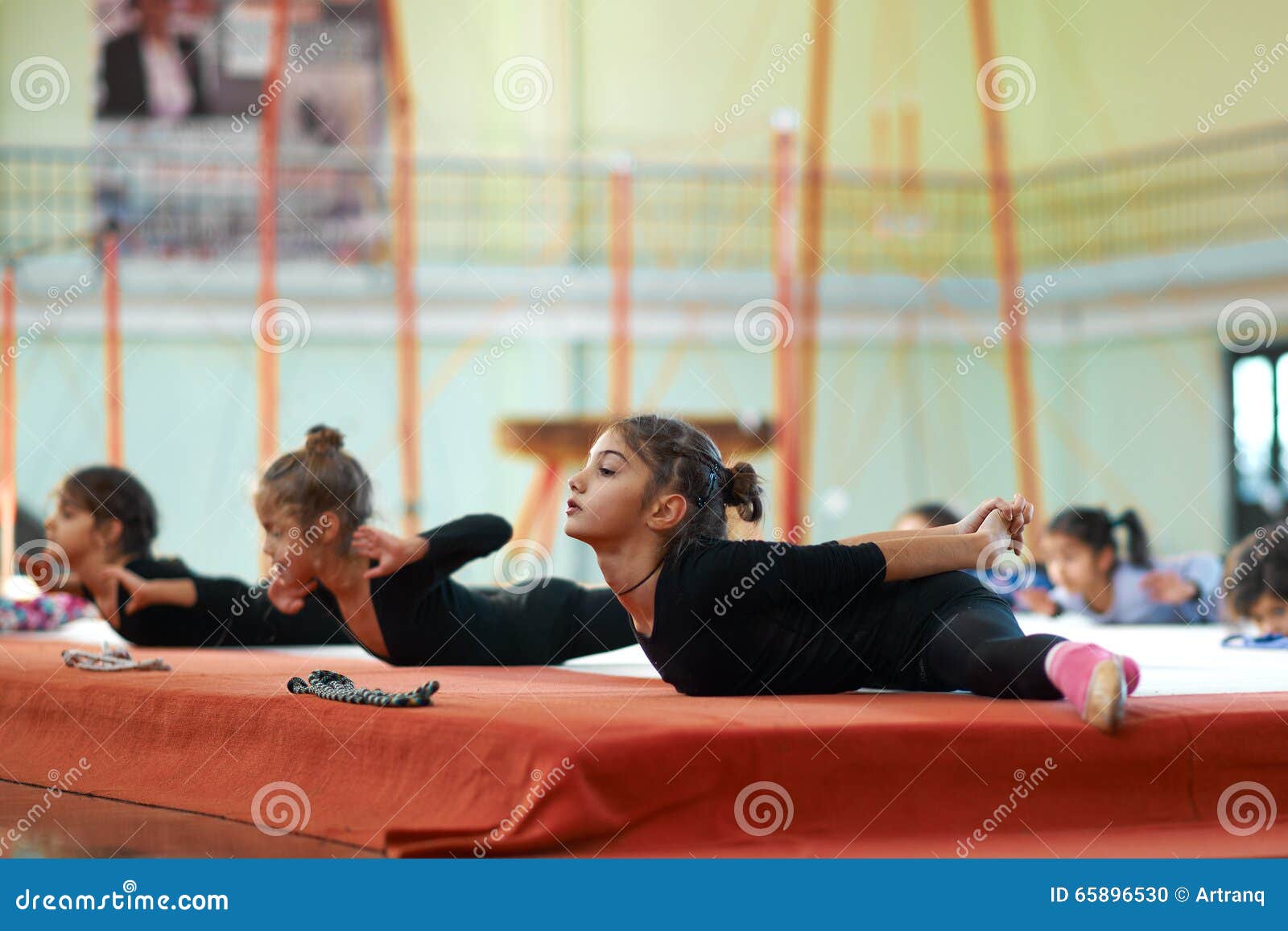 She Kneads Back in Training Rhythmic Gymnastics Stock Photo - Image of ...