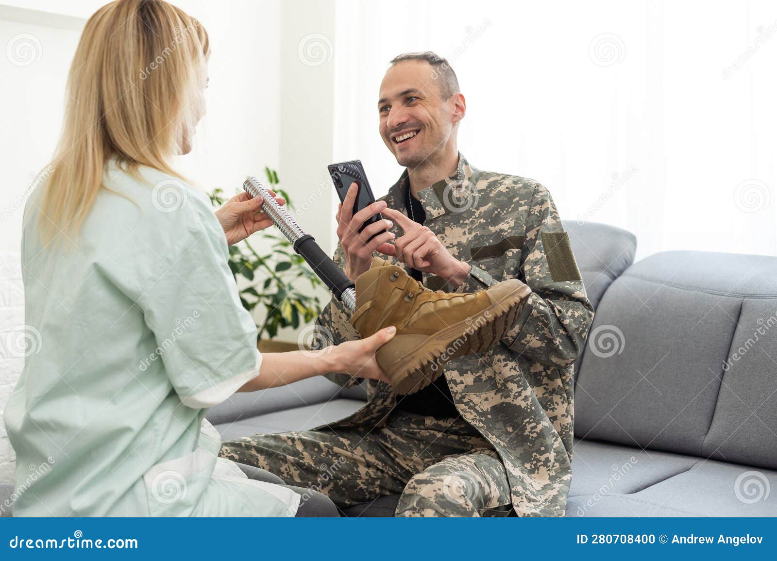 Knee Amputated with Using Prosthesis Both Leg Stock Photo - Image of ...