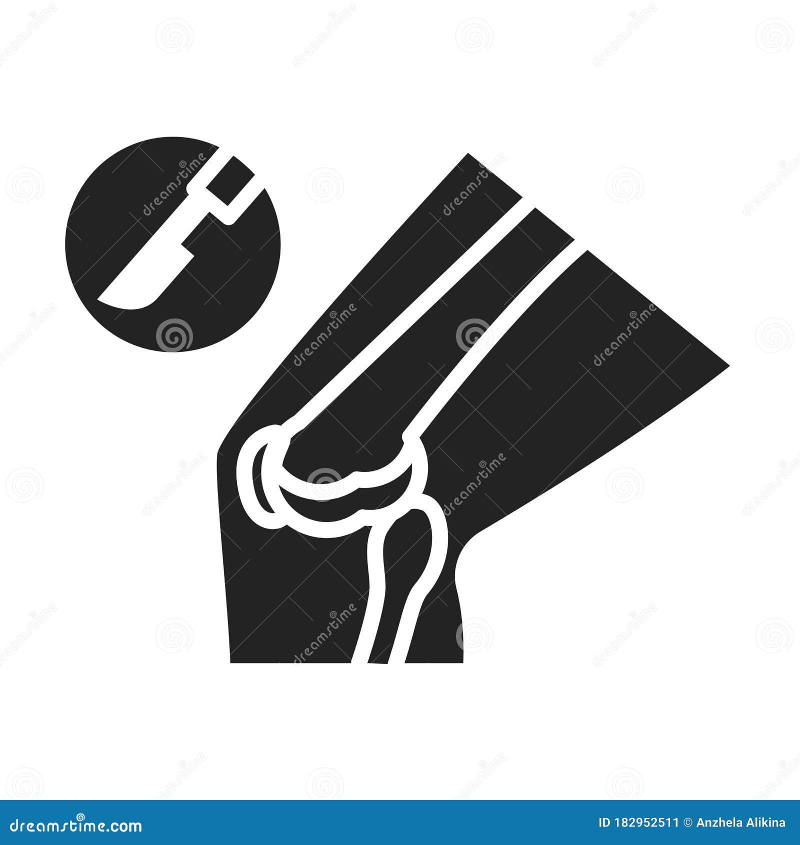 Knee Disease Black Glyph Icon. Total Knee Replacement Surgery Stock ...