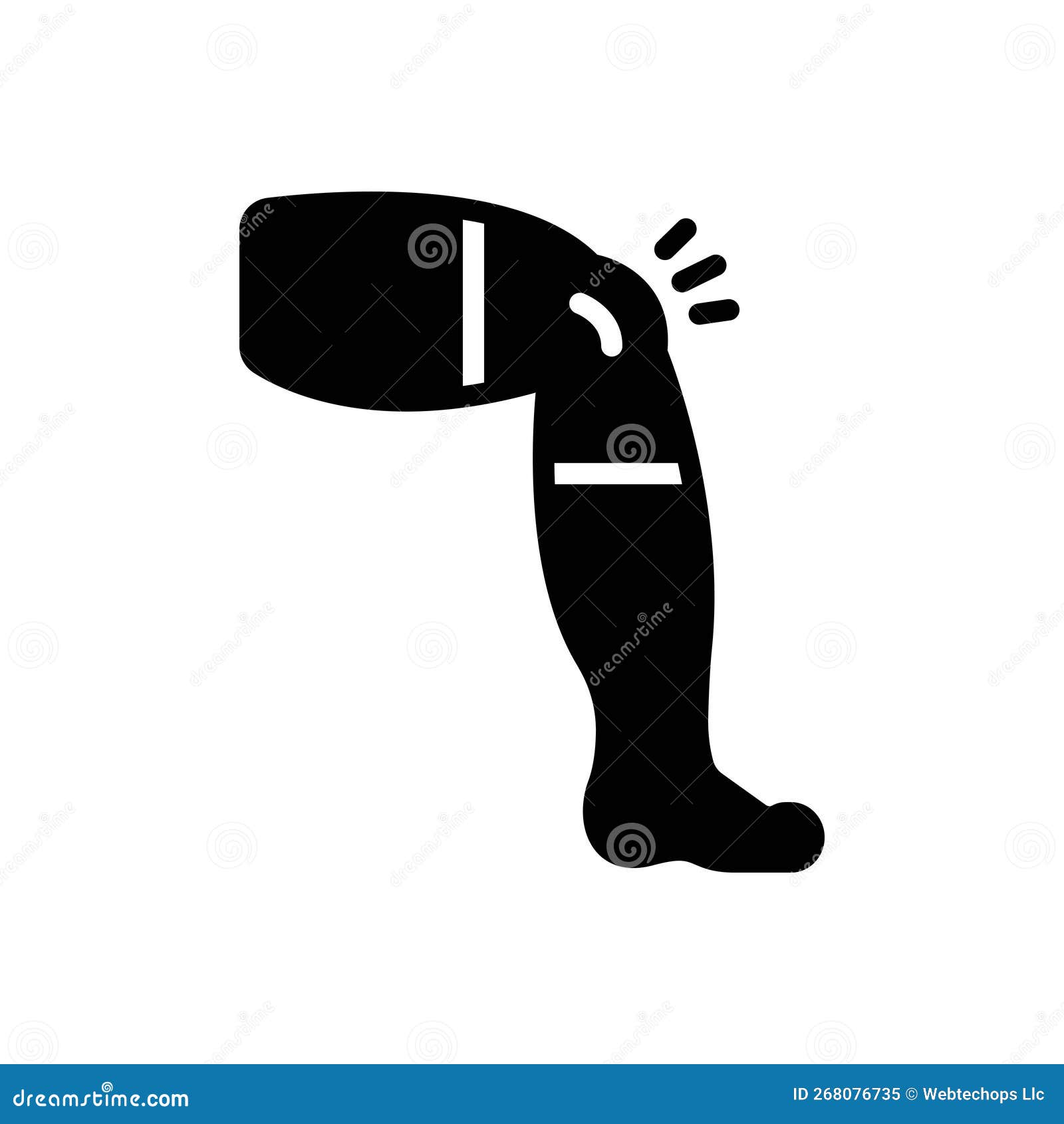 Black Solid Icon for Knee, Injury and Pain Stock Illustration ...