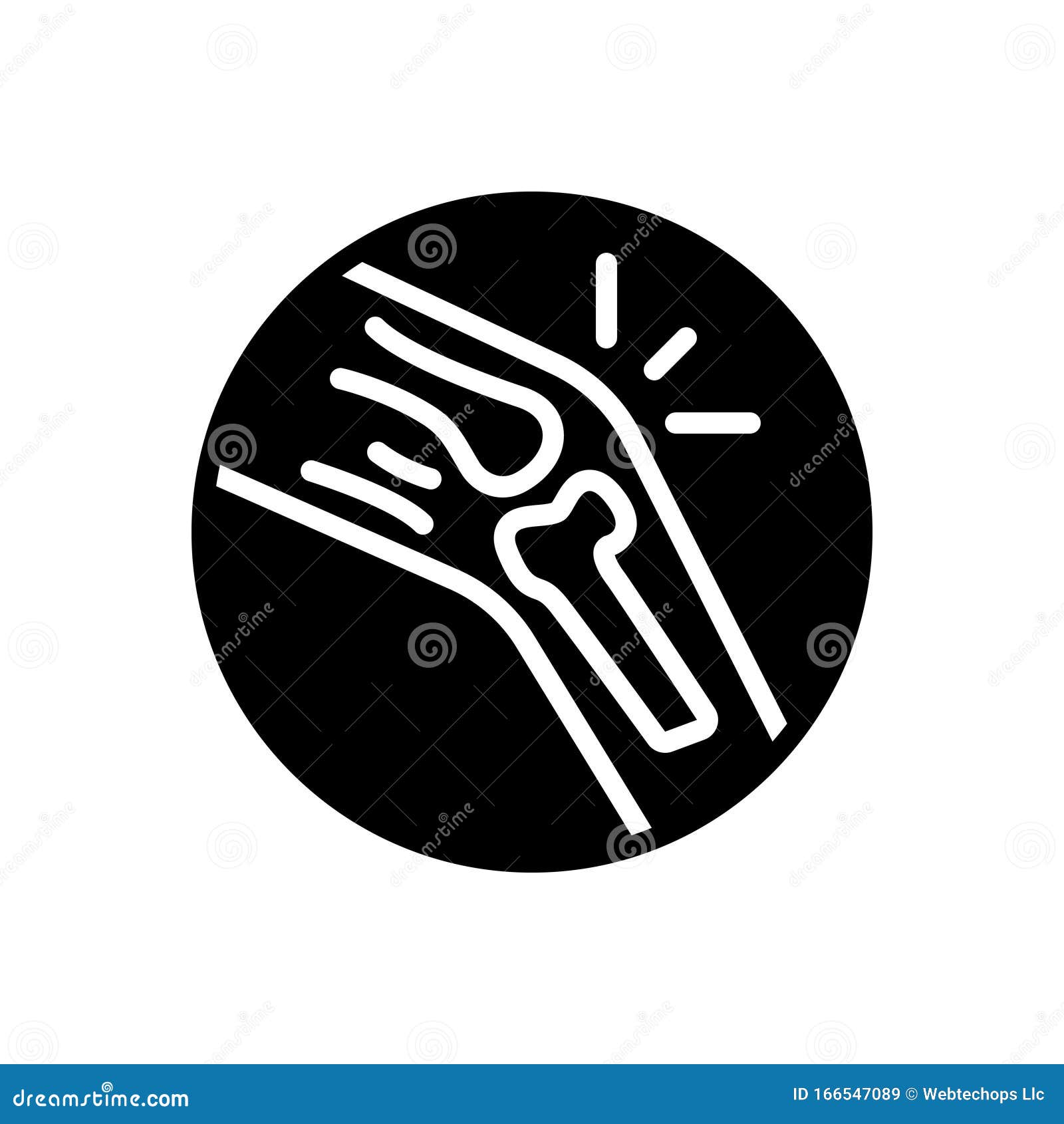 Black Solid Icon for Knee, Suffocation and Patella Stock Illustration ...