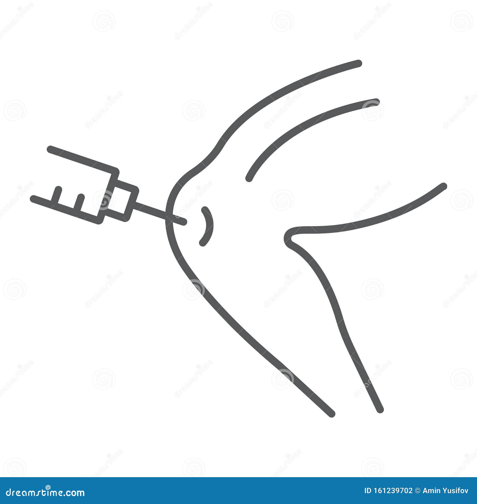 Knee Injection Line Icon, Orthopedic And Medical, Bone Injection Sign ...