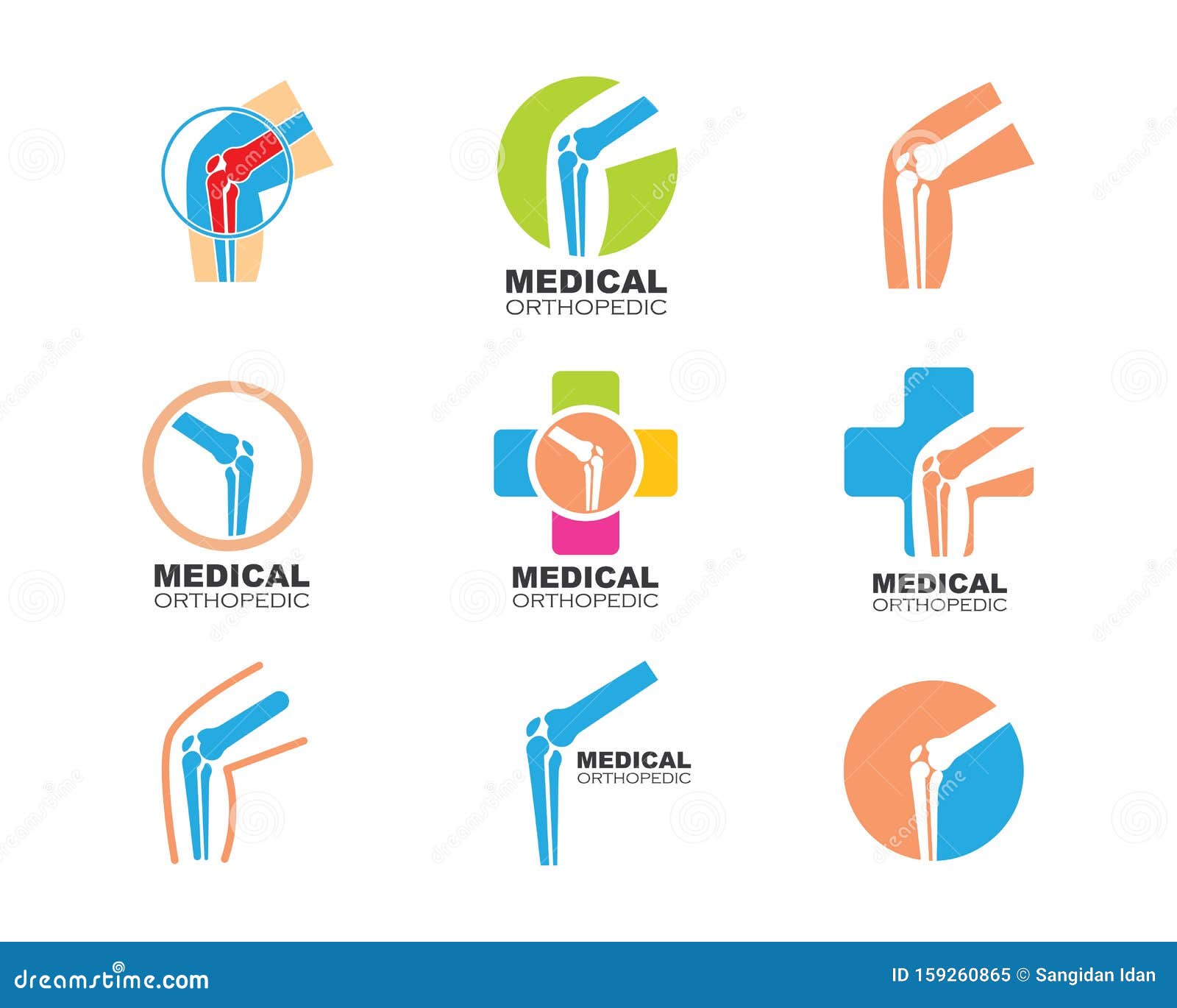 Knee Joint Bone Logo Vector Illustration Stock Vector - Illustration of ...