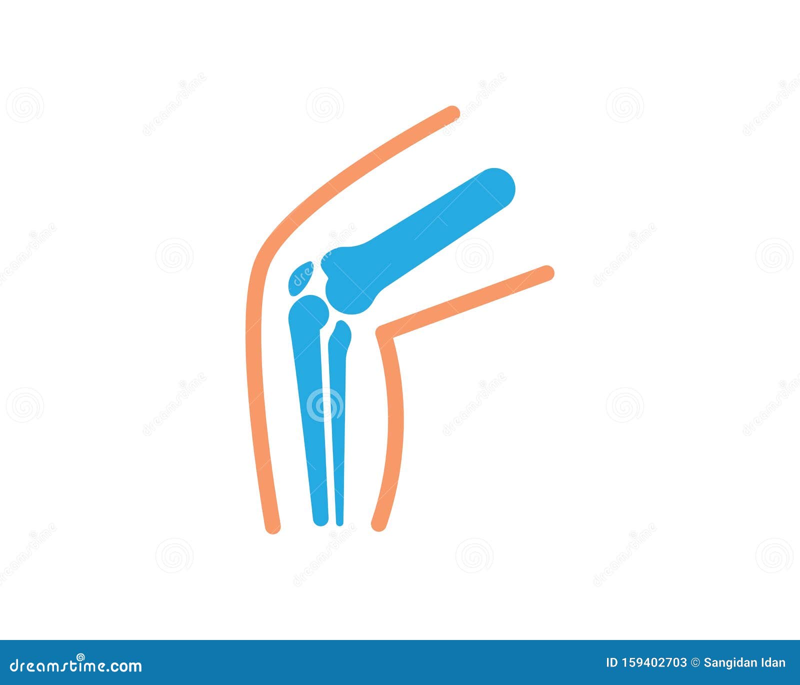 Knee Joint Bone Logo Vector Illustration Stock Vector - Illustration of ...