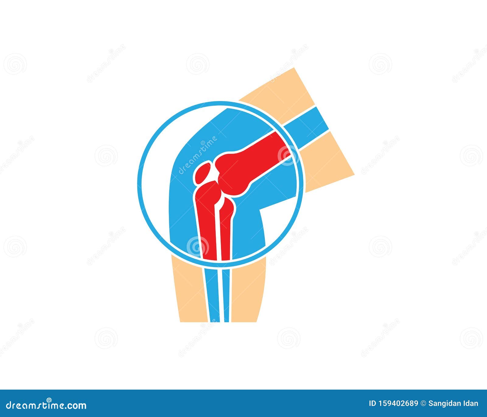 Knee Joint Bone Logo Vector Illustration Stock Vector - Illustration of ...