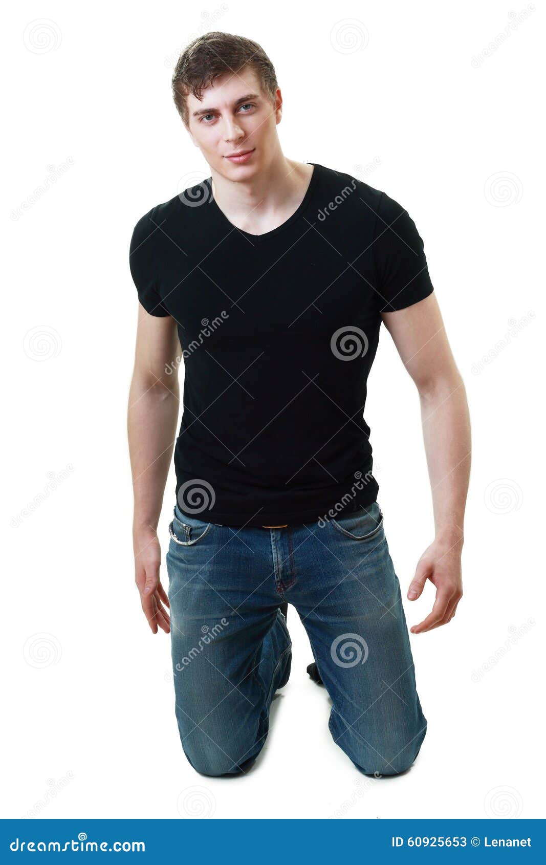 On a knee stock image. Image of portrait, male, handsome - 60925653