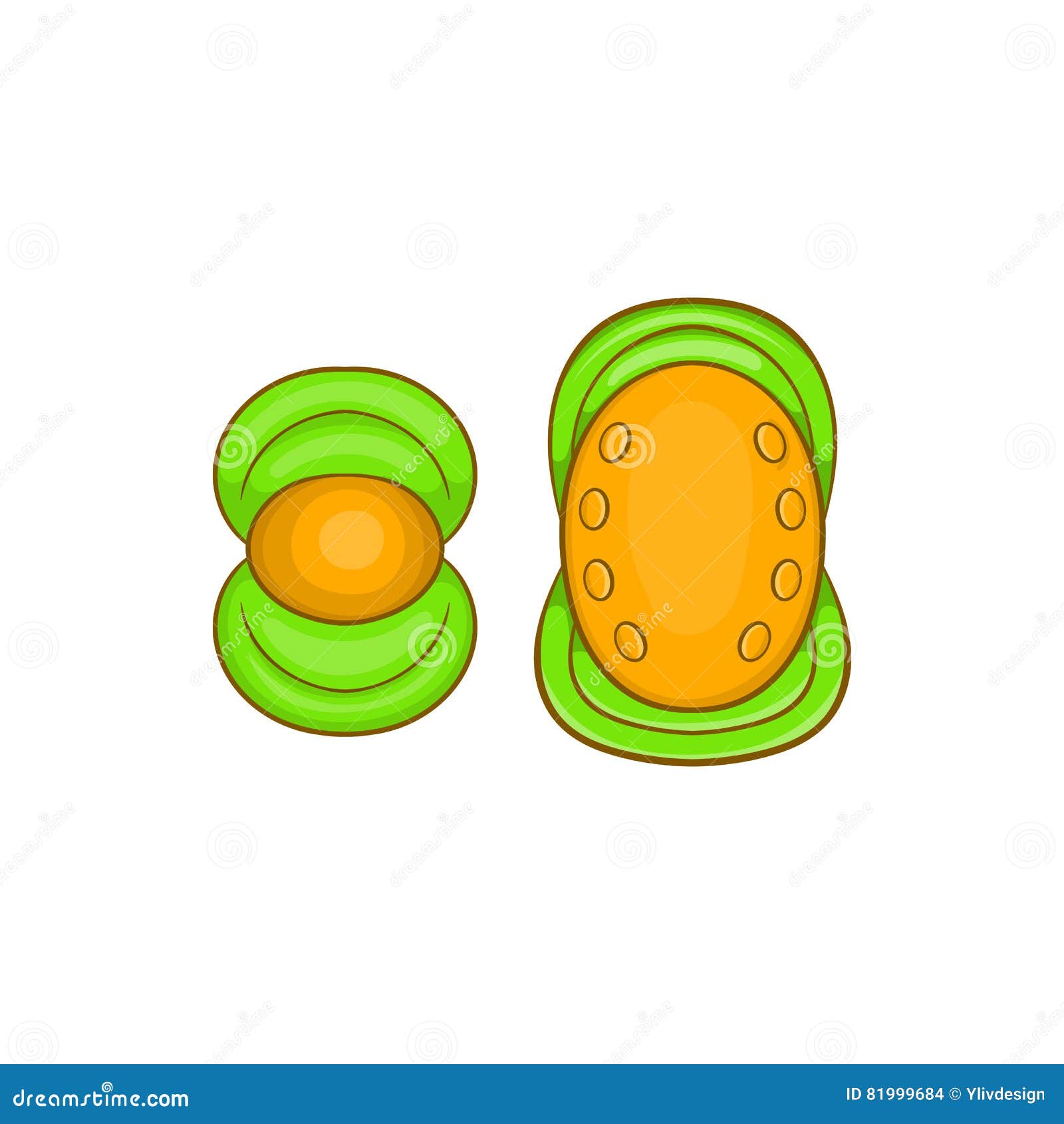 Knee Protector and Elbow Pad Icon, Cartoon Style Stock Vector ...