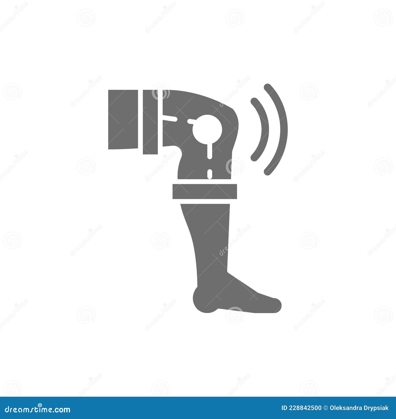 Knee Replacement, Prosthesis Joint Grey Icon. Isolated on White ...