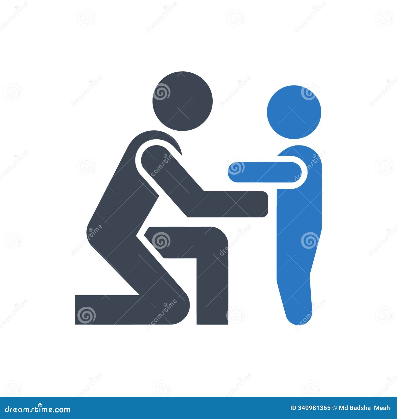 Kneeling Adult Supporting Child Icon Stock Illustration - Illustration ...
