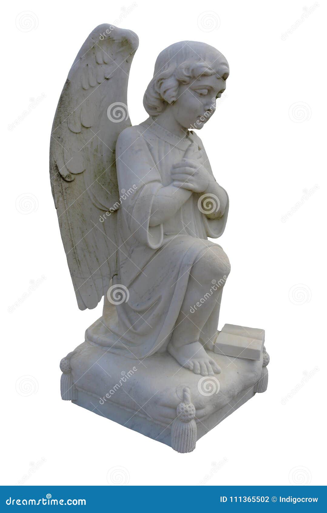Kneeling Angel Statue from the Side Stock Photo - Image of eternal ...