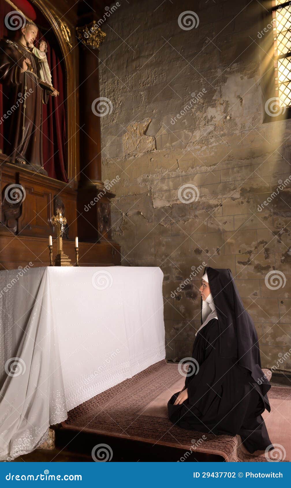 Kneeling in a chapel stock photo. Image of caucasian - 29437702