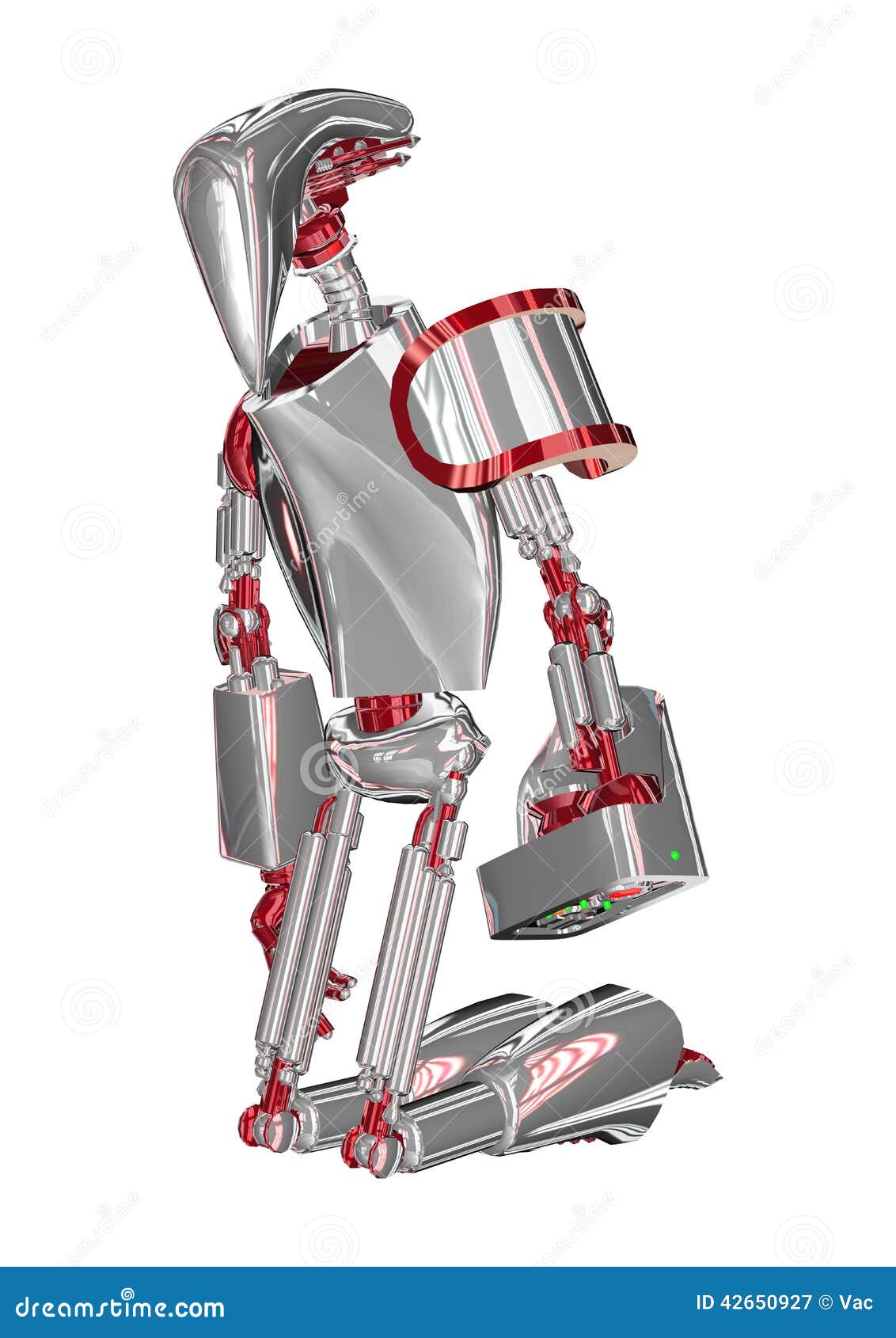 Sad, Kneeling Robot Kneeling, Isolated Royalty-Free Stock Image ...