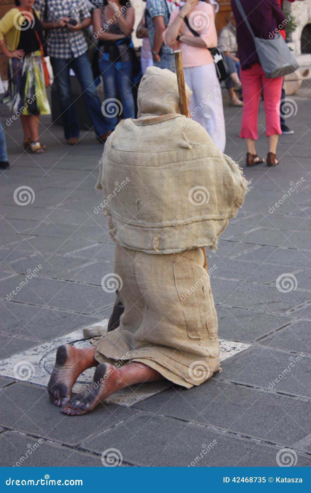 Kneeling Pilgrim in Assisi - Prayer and Redemption of a Sinner ...