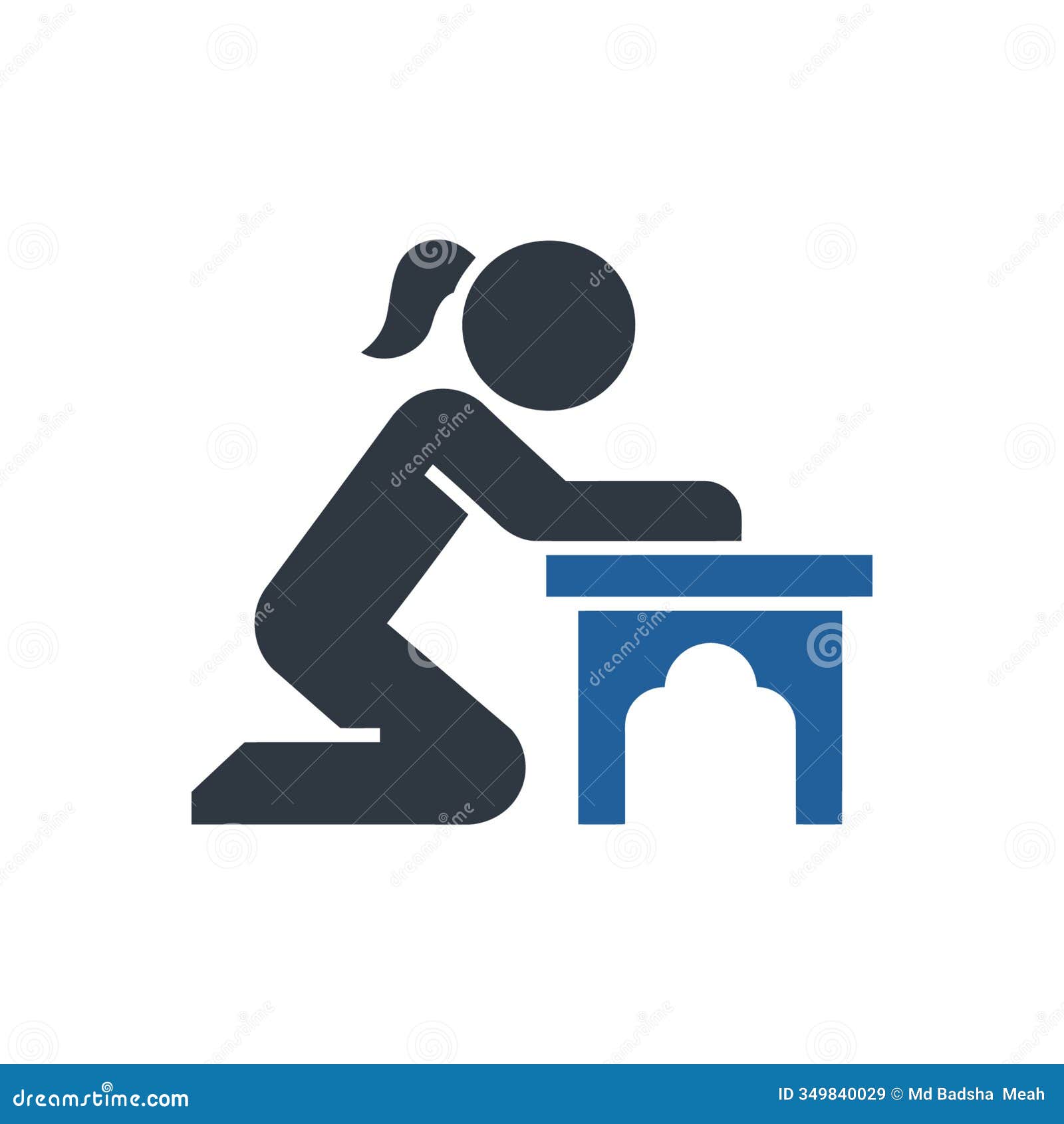 Kneeling Toy Icon stock vector. Illustration of play - 349840029