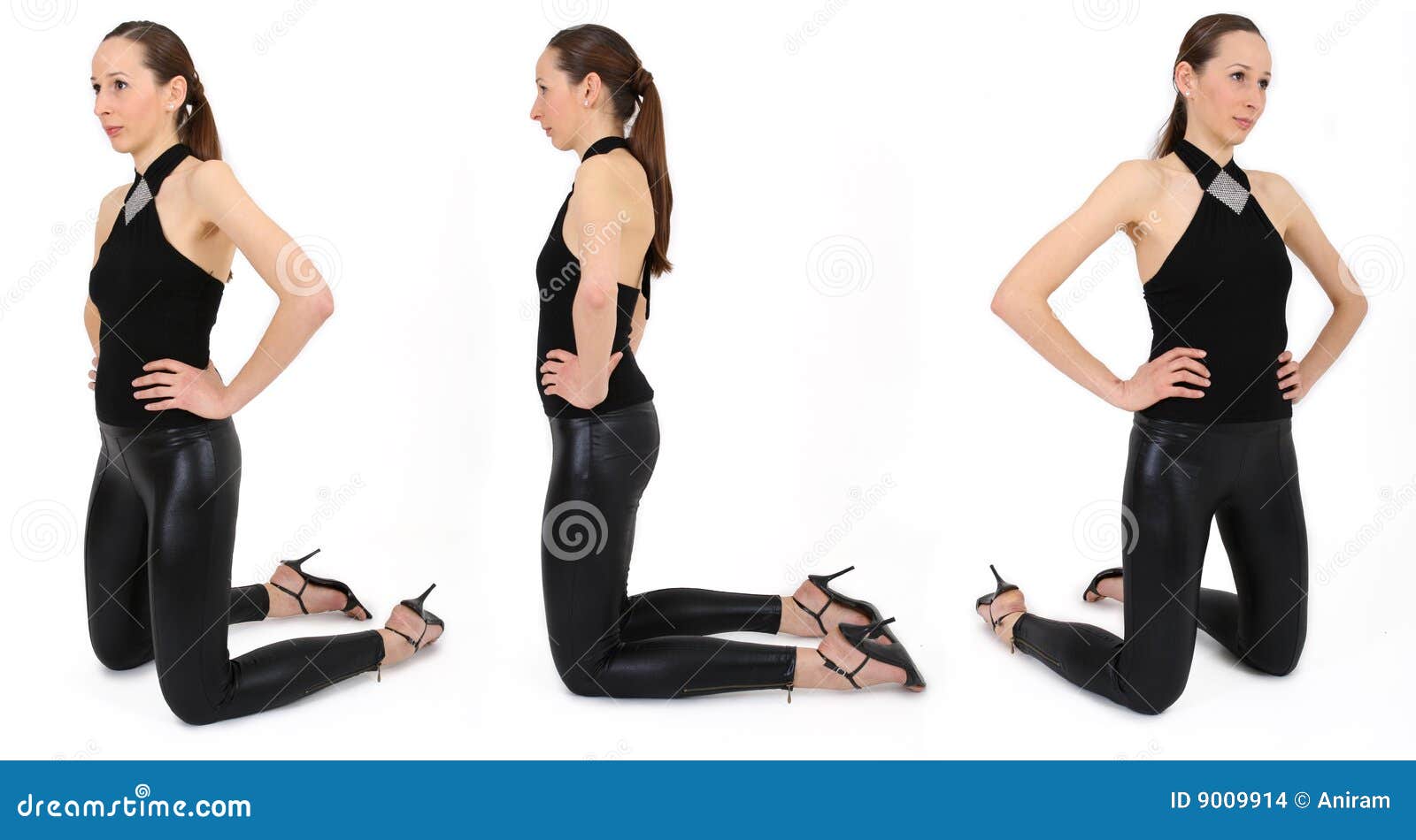Kneeling women stock photo. Image of pose, studio, kneeling - 9009914