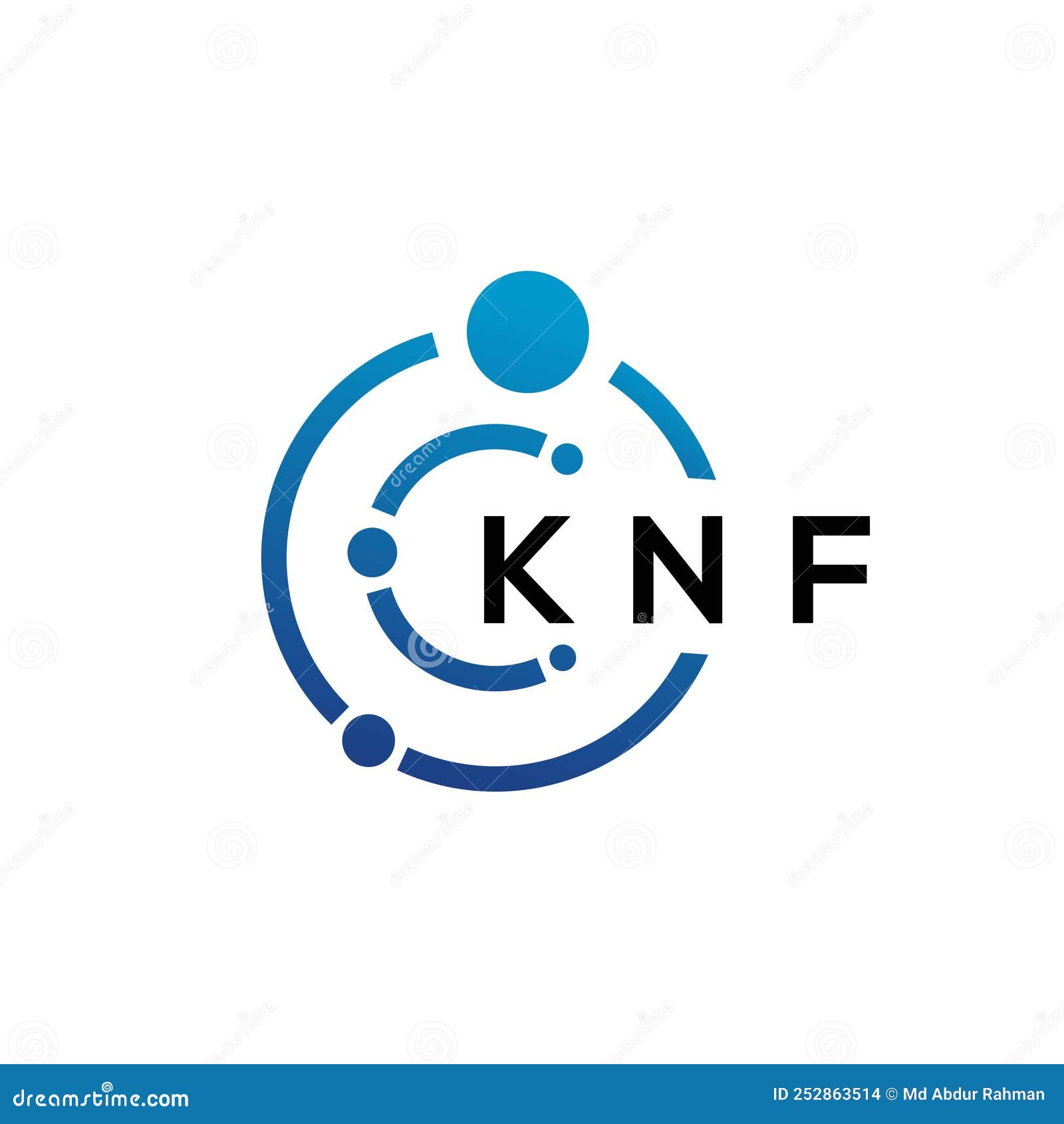 KNF Letter Technology Logo Design on White Background. KNF Creative ...