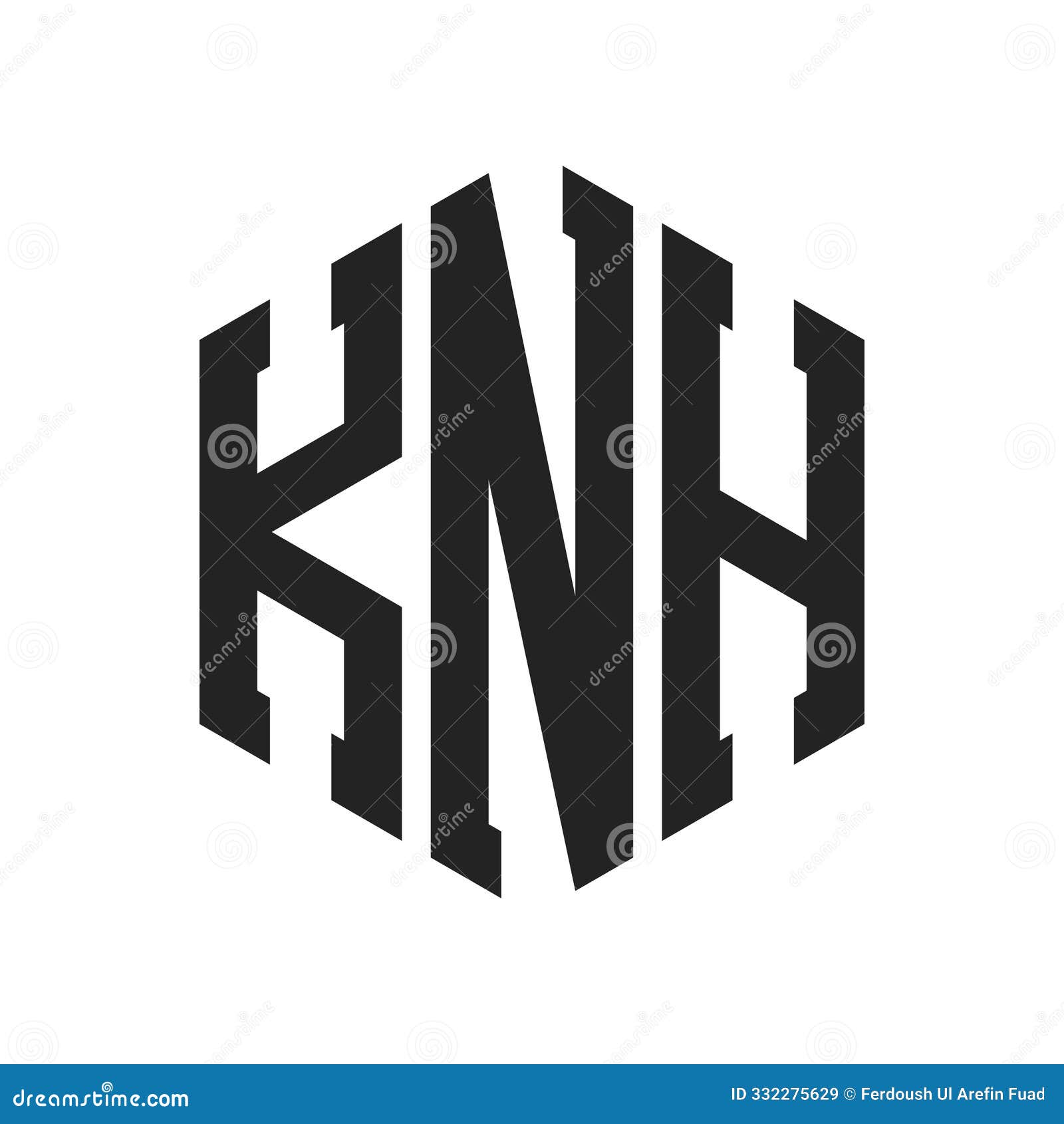 KNH Logo Design. Initial Letter KNH Monogram Logo Using Hexagon Shape ...