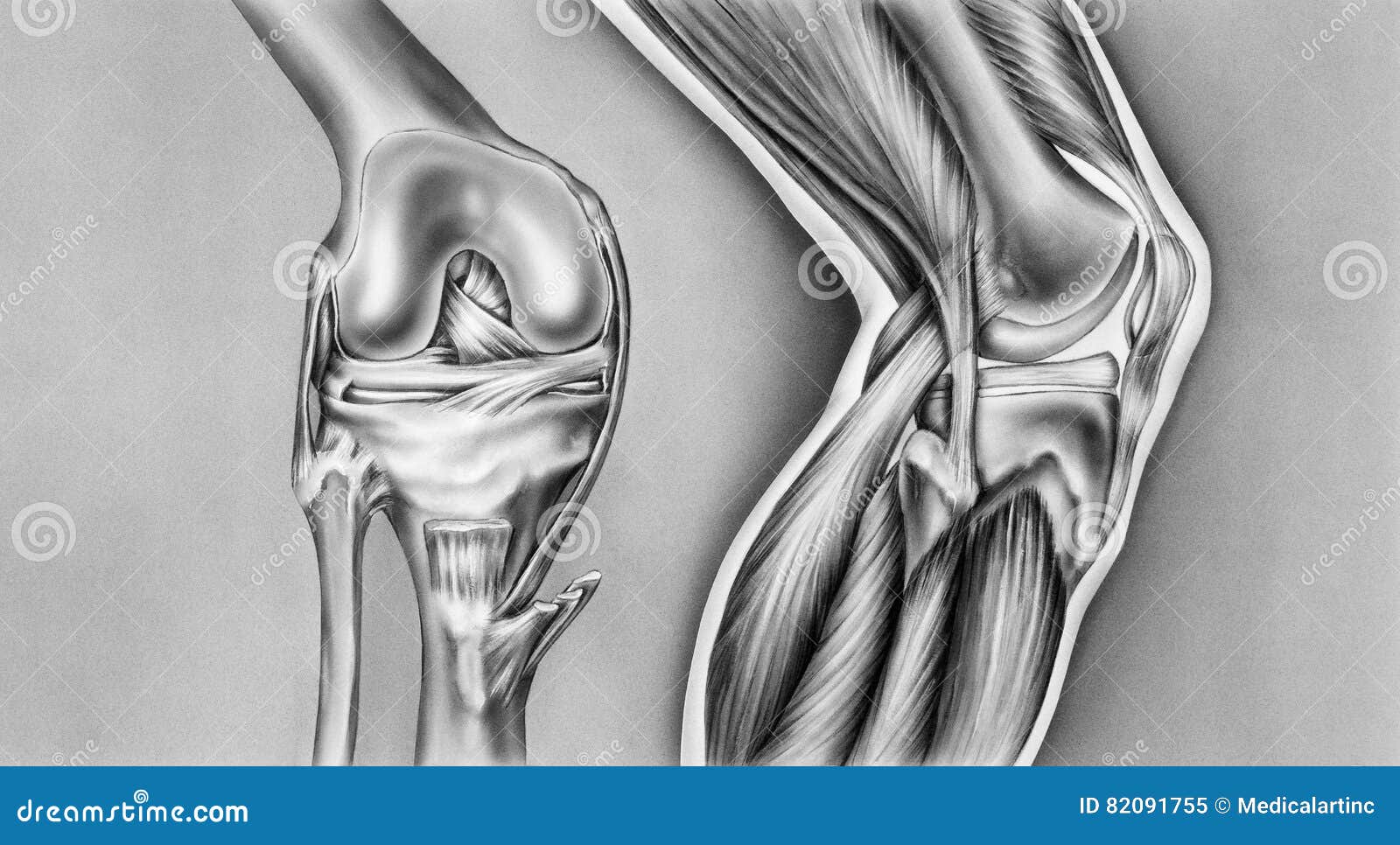 Knie - Knochen, Ligamente U. Muskeln Stock Abbildung - Illustration von ...