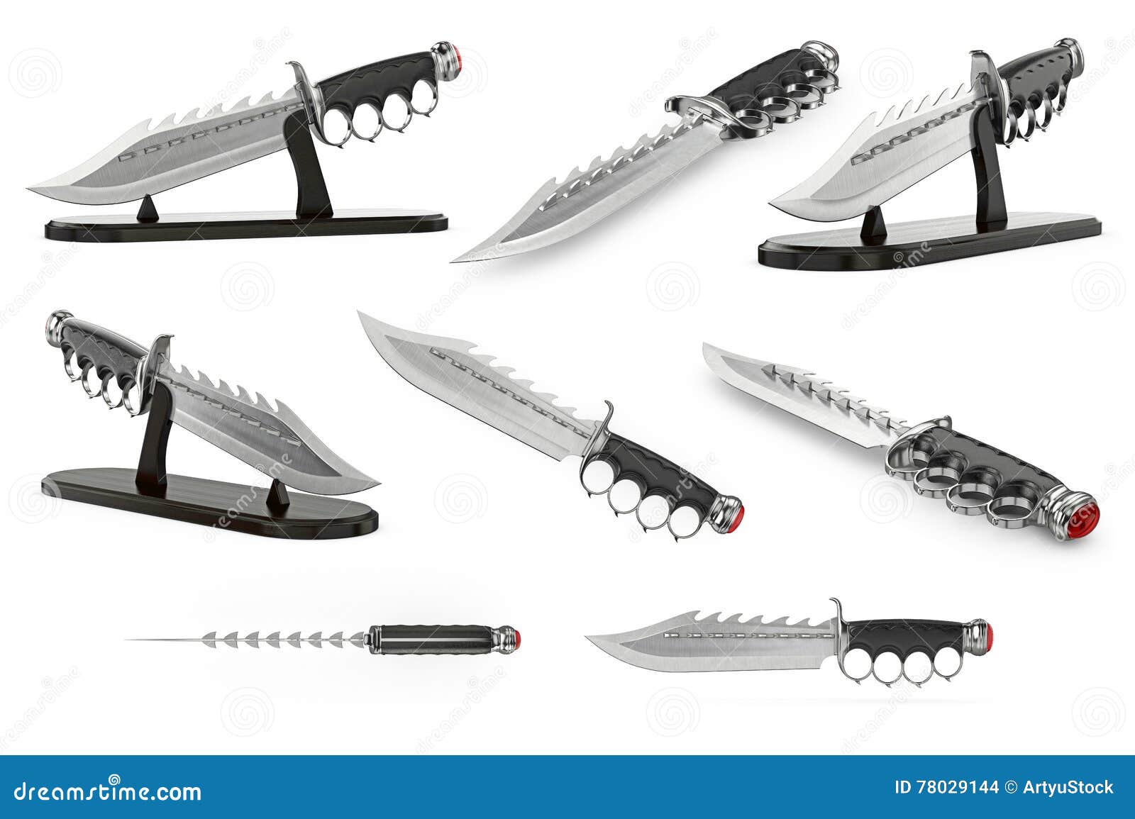 Knife antique weapon, set stock illustration. Illustration of medieval ...