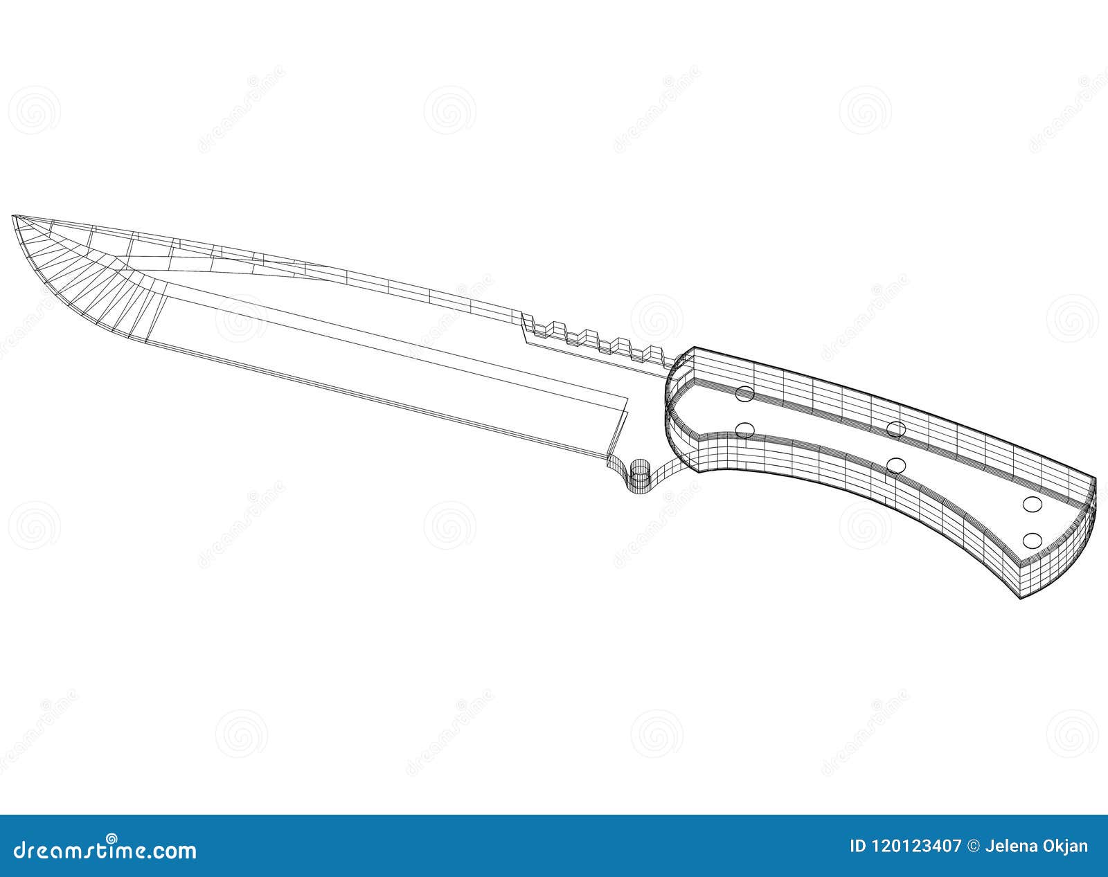 Knife Architect Blueprint - Isolated Stock Illustration - Illustration ...