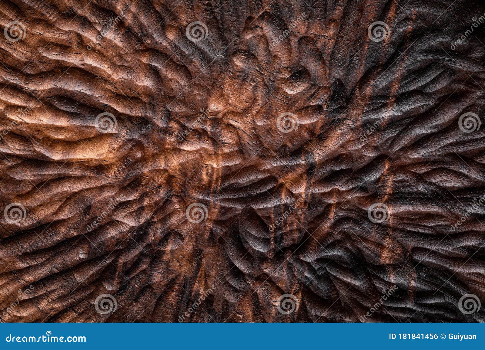 Hand Carved Texture. Black Walnut Wood Texture Background. Knife Carved ...