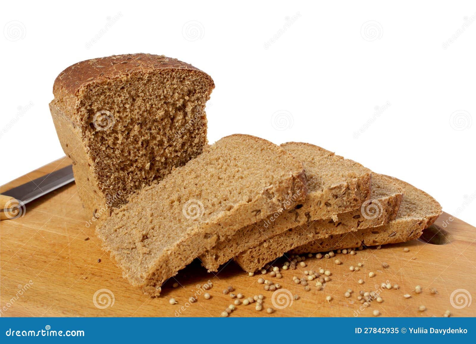 Knife, chopped rye bread stock image. Image of macro - 27842935