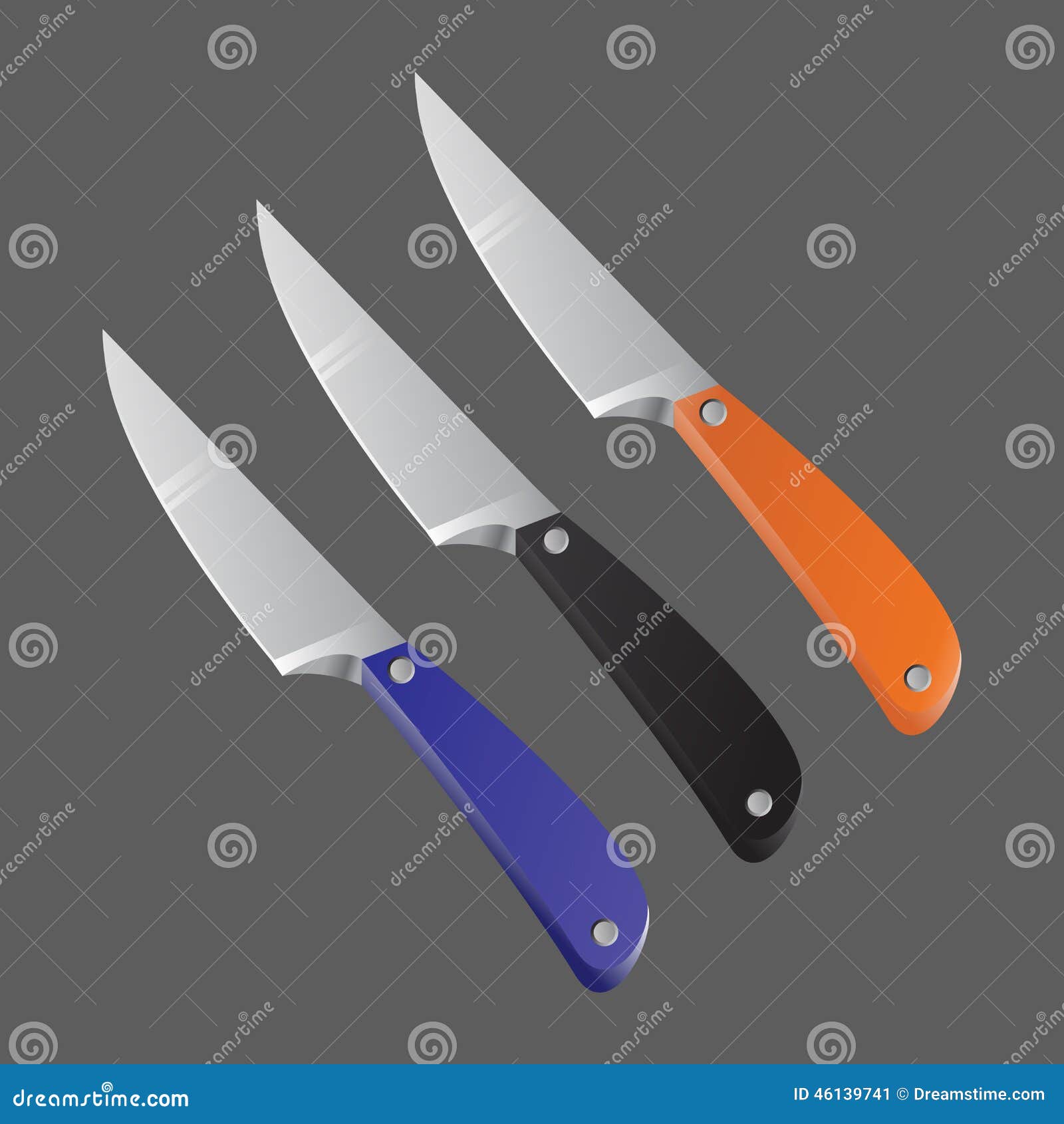 Knife color set stock vector. Illustration of silver - 46139741