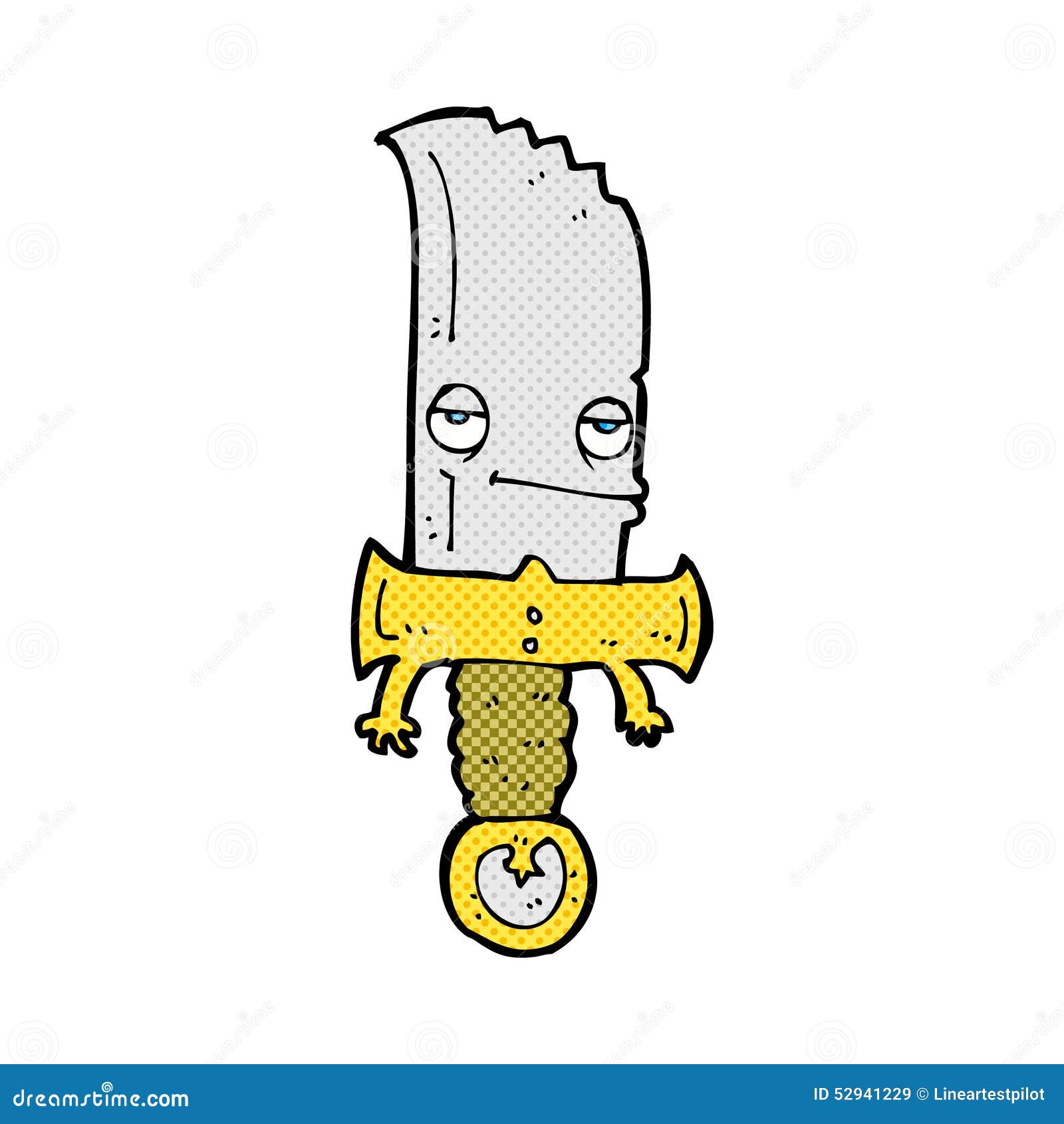 Knife Comic Cartoon Character Stock Illustration - Illustration of ...
