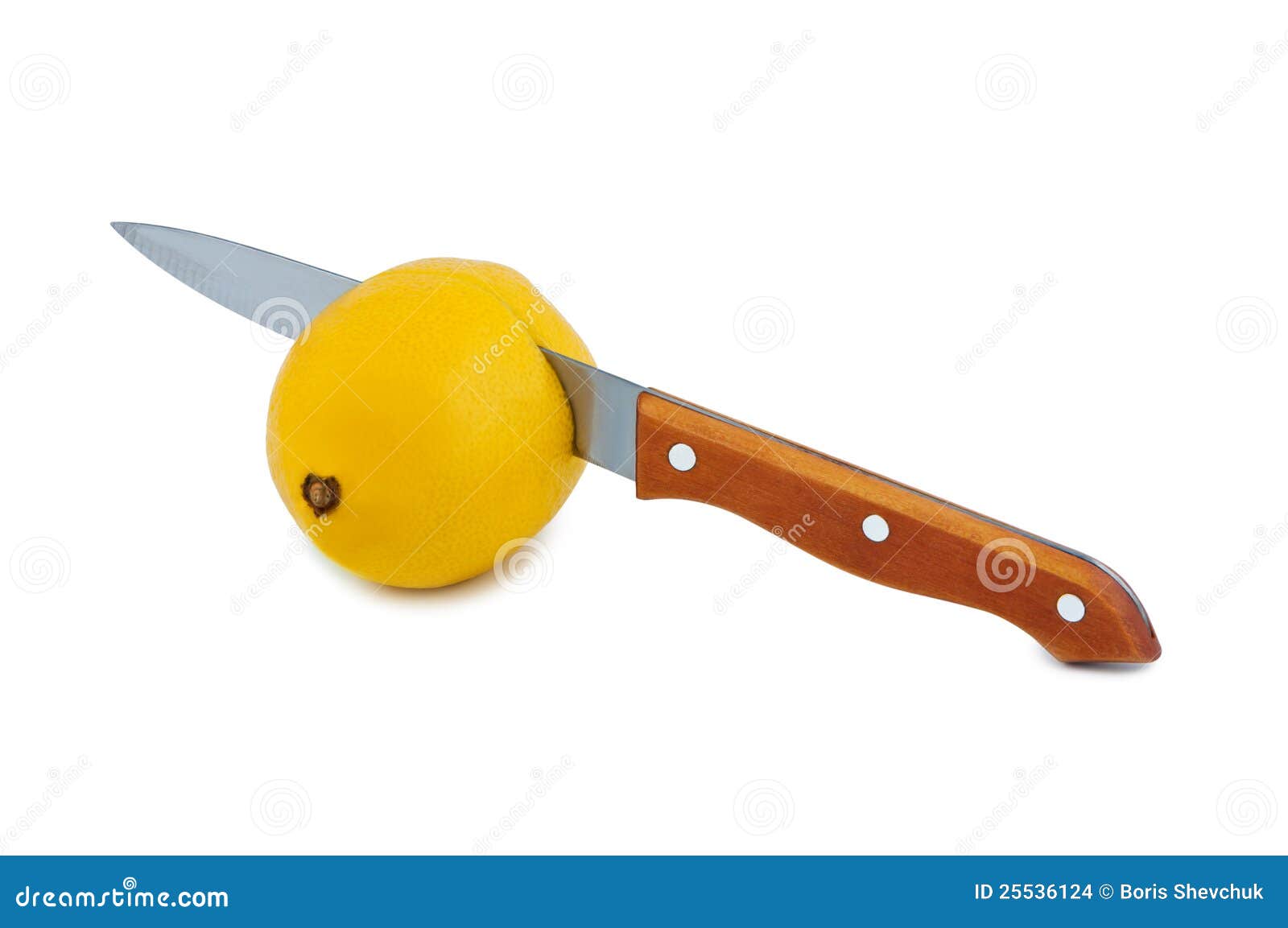 Knife cuts lemon. stock photo. Image of citric, knife - 25536124