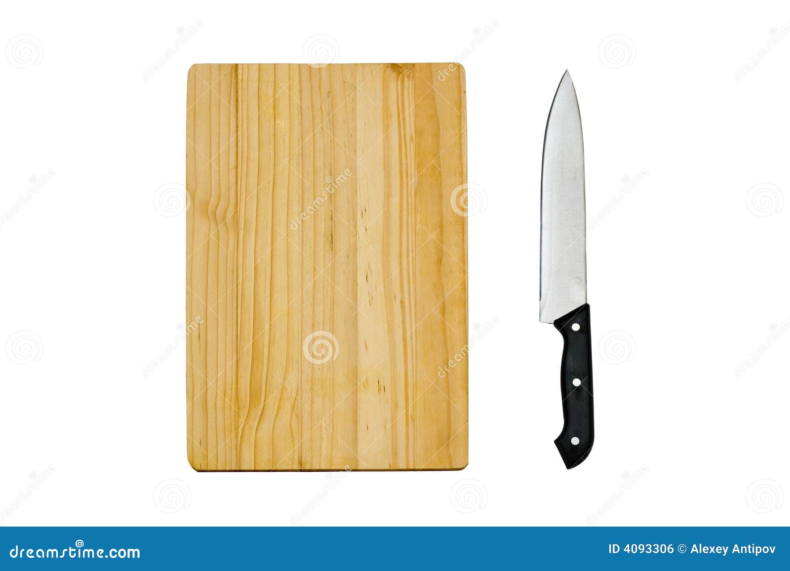 Knife and Cutting Board Isolated on White Stock Photo - Image of pots ...