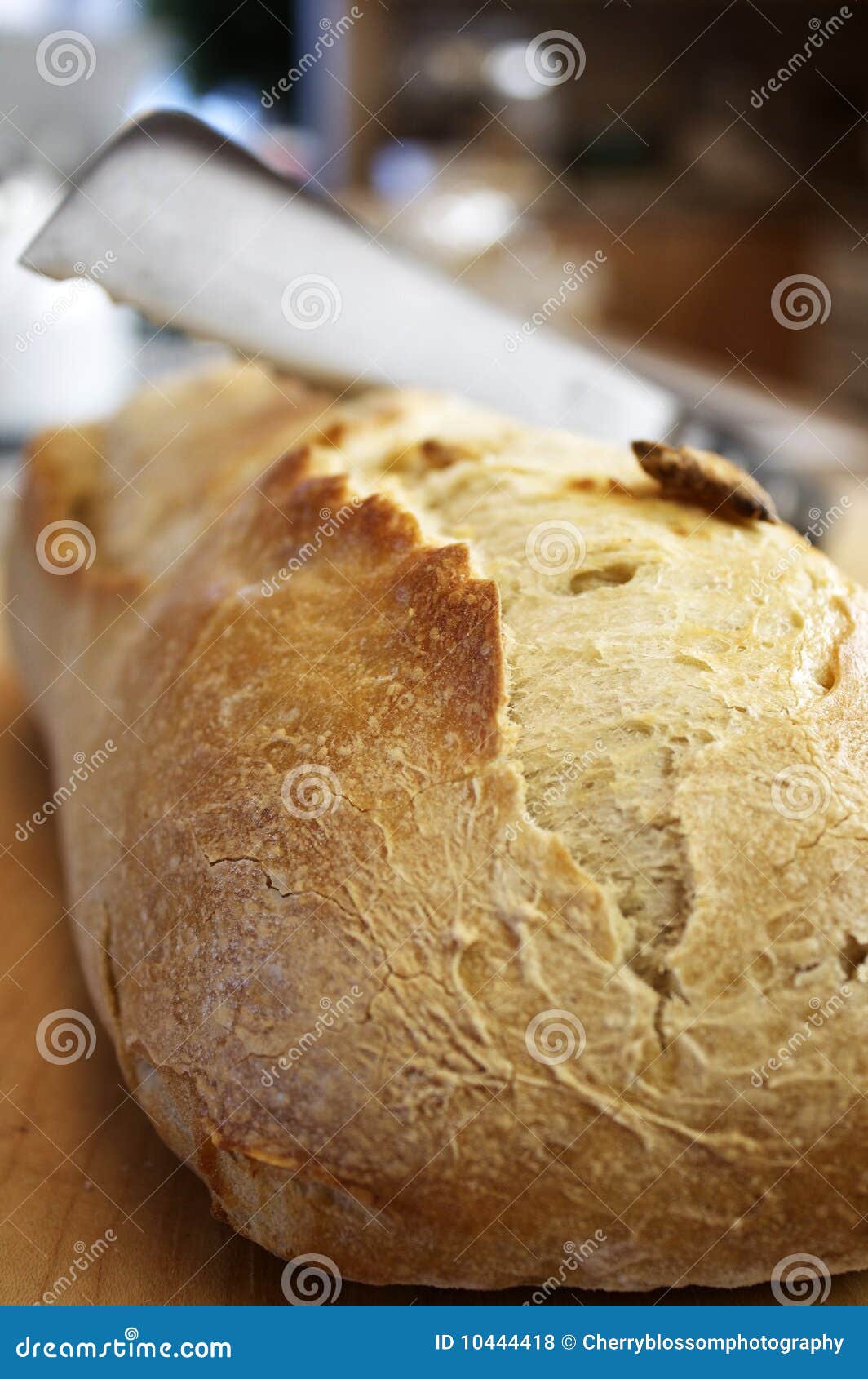 Knife Cutting Bread stock photo. Image of blade, yeast - 10444418