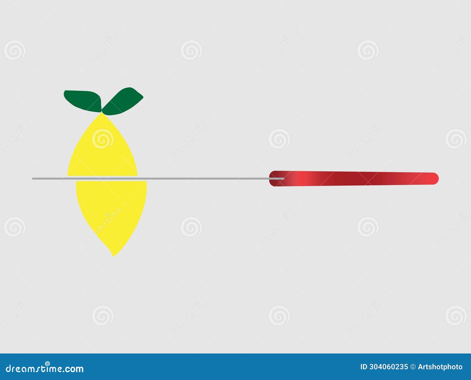 Knife Cutting a Lemon in Half Stock Vector - Illustration of vitamin ...
