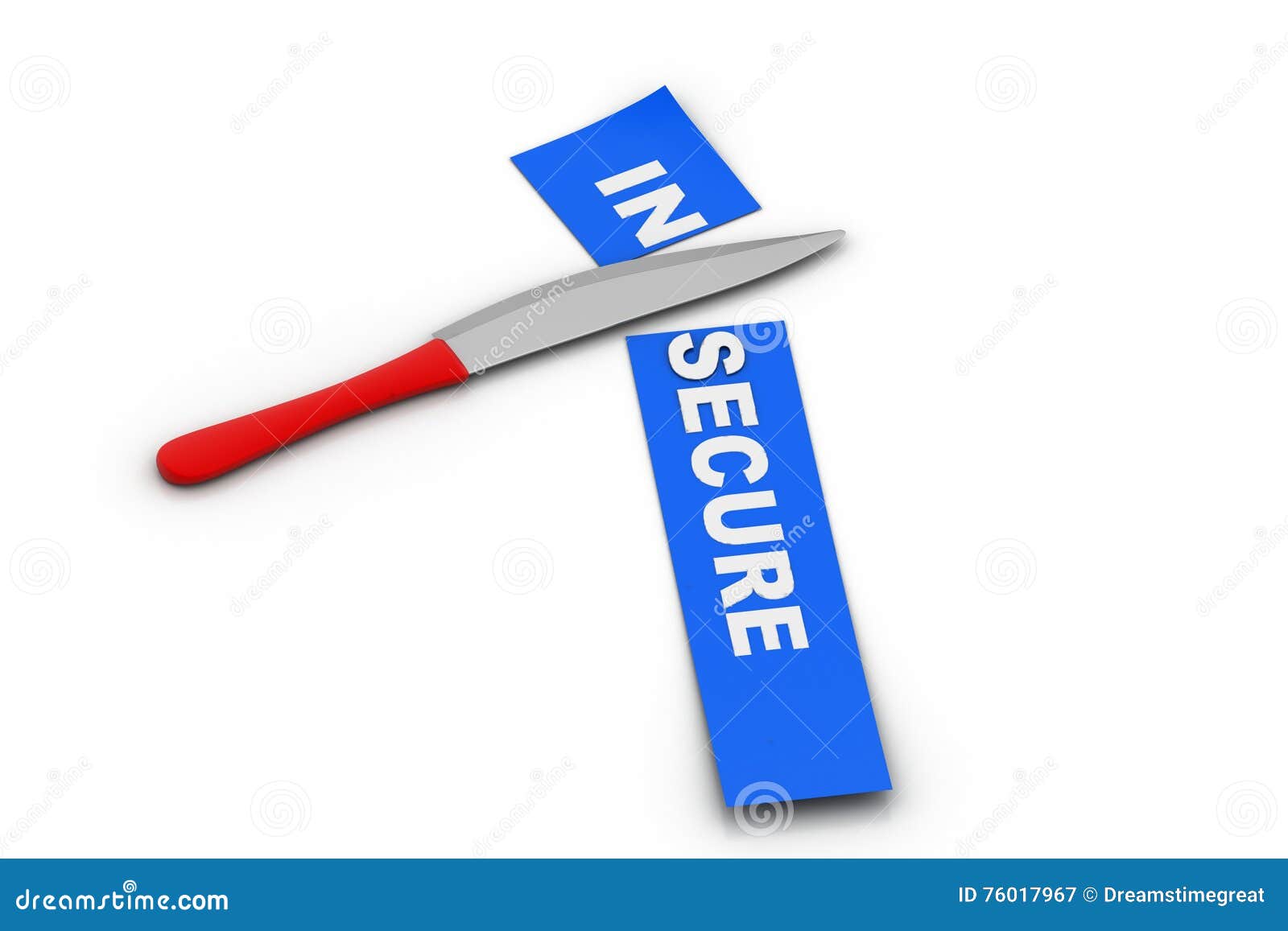 Knife Cutting the Word in Secure Stock Illustration - Illustration of ...