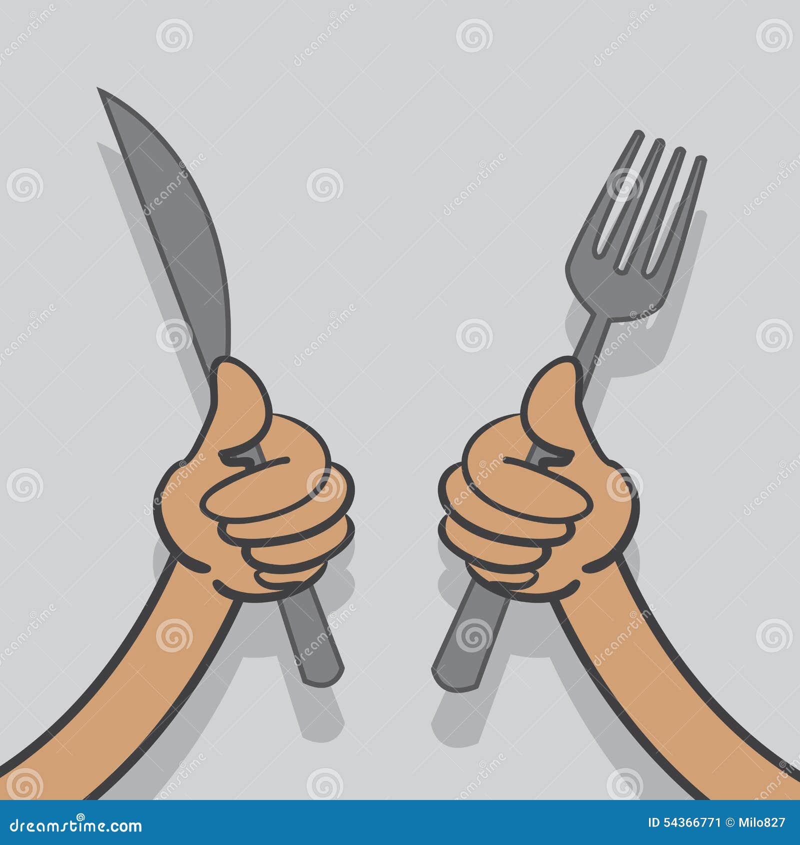 Knife and Fork Hands stock vector. Illustration of kitchen - 54366771
