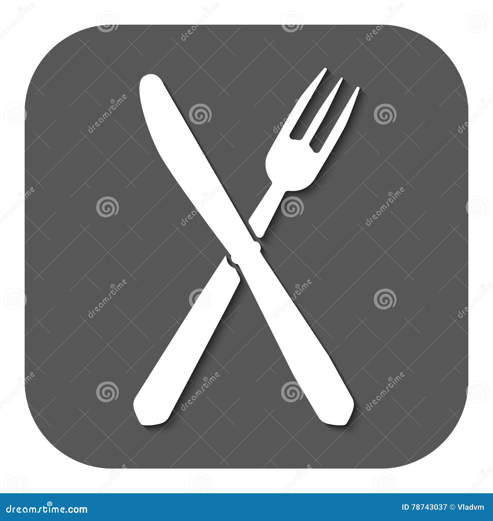The knife and fork icon stock vector. Illustration of dessert - 78743037