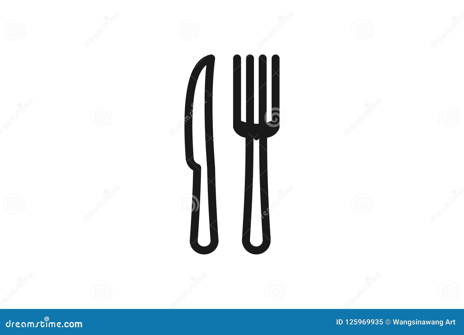 Knife and Fork Restaurant Logo Icon Design. Stock Vector - Illustration ...