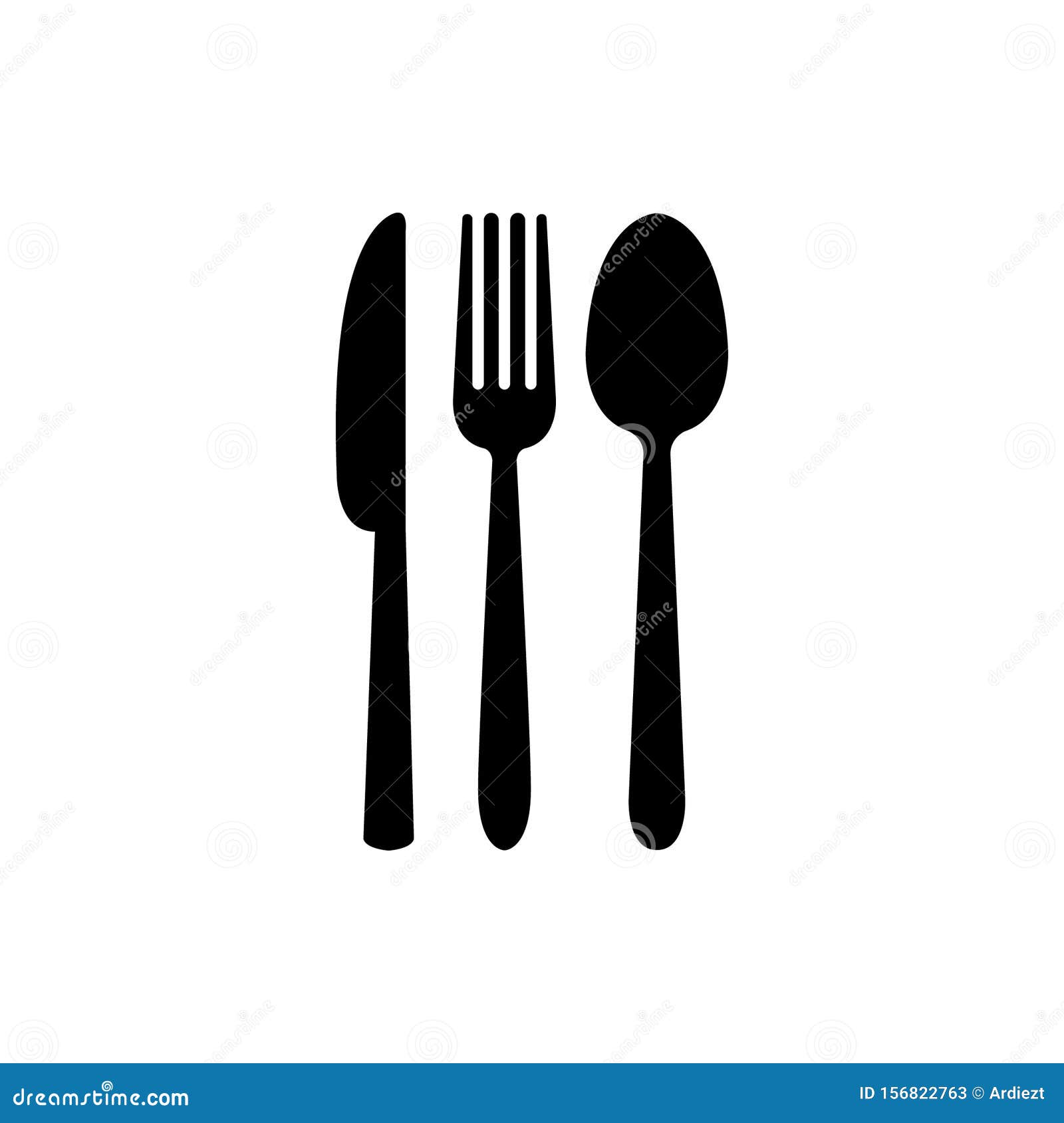 Knife, Fork, and Spoon Vector Template Stock Vector - Illustration of ...