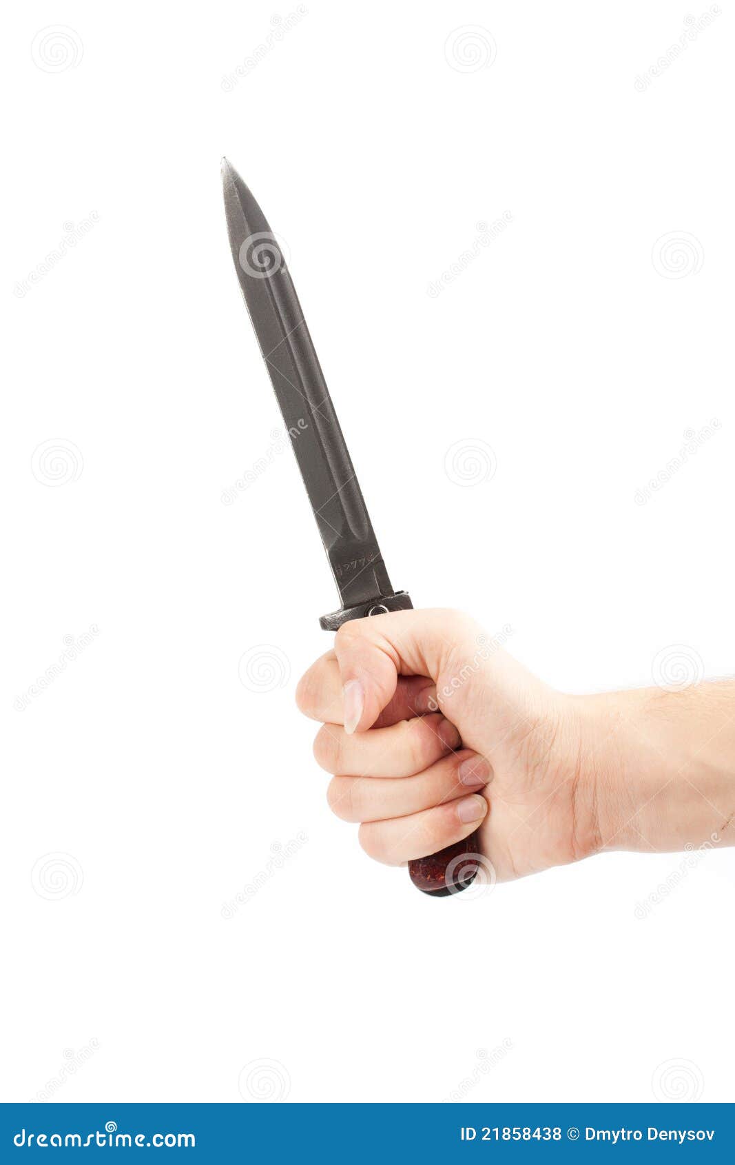 Knife in hand stock photo. Image of murderer, steel, damascus - 21858438