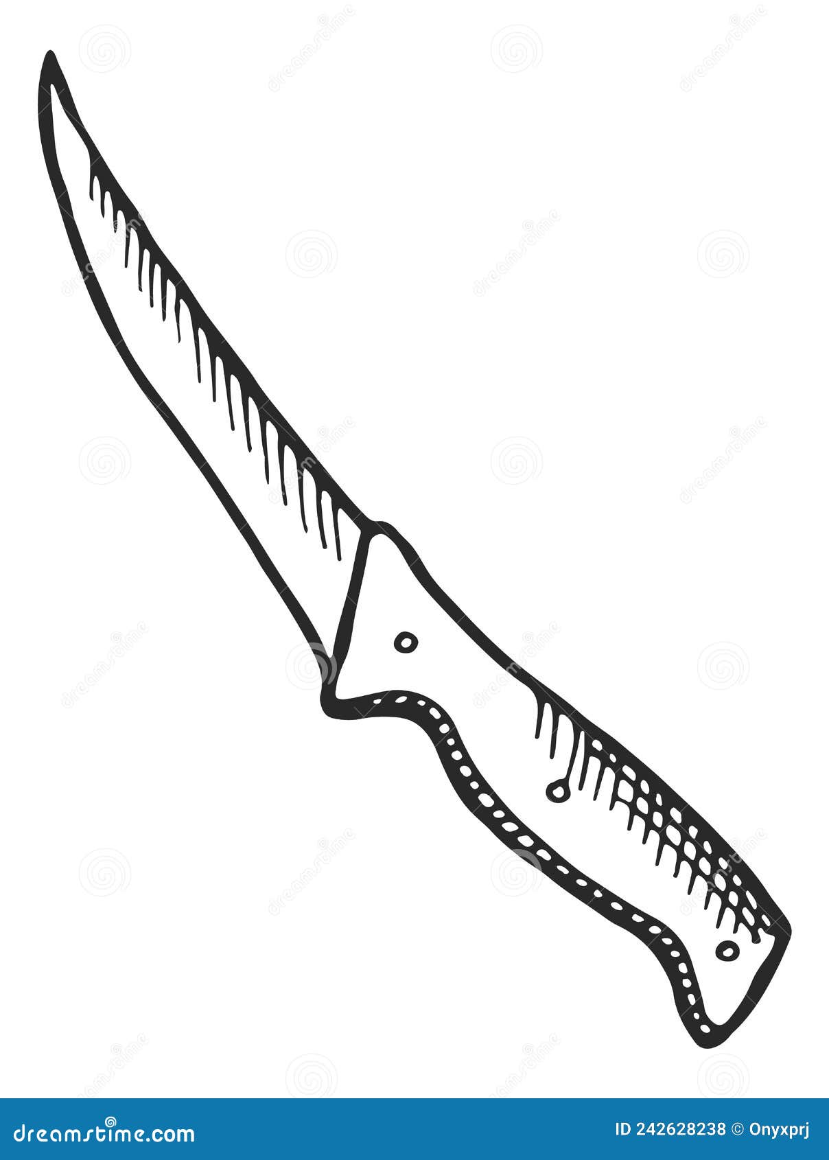 Knife in Hand Drawn Style. Sharp Blade Kitchen Tool Stock Vector ...