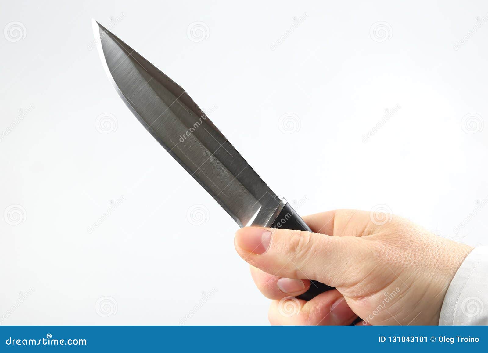 Knife in the Hands of a Man Stock Image - Image of blade, hands: 131043101