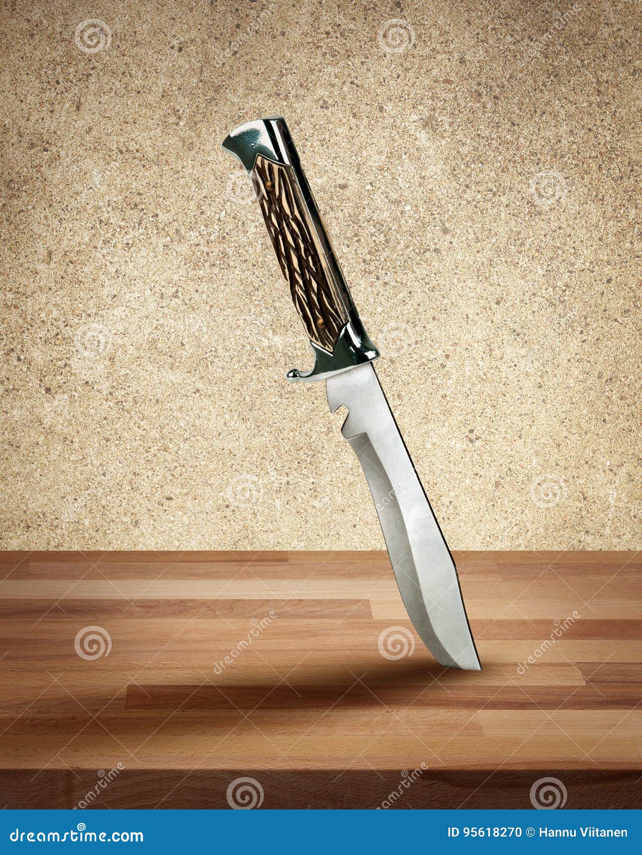 Knife Hit into Wooden Table Stock Photo - Image of hunting, brown: 95618270