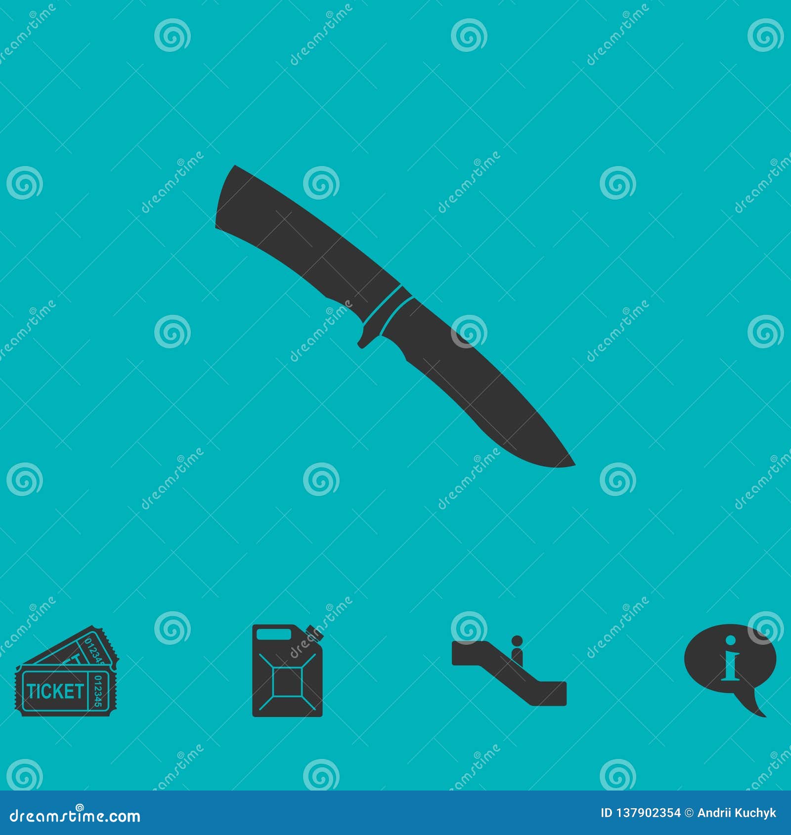 Knife icon flat stock vector. Illustration of handle - 137902354