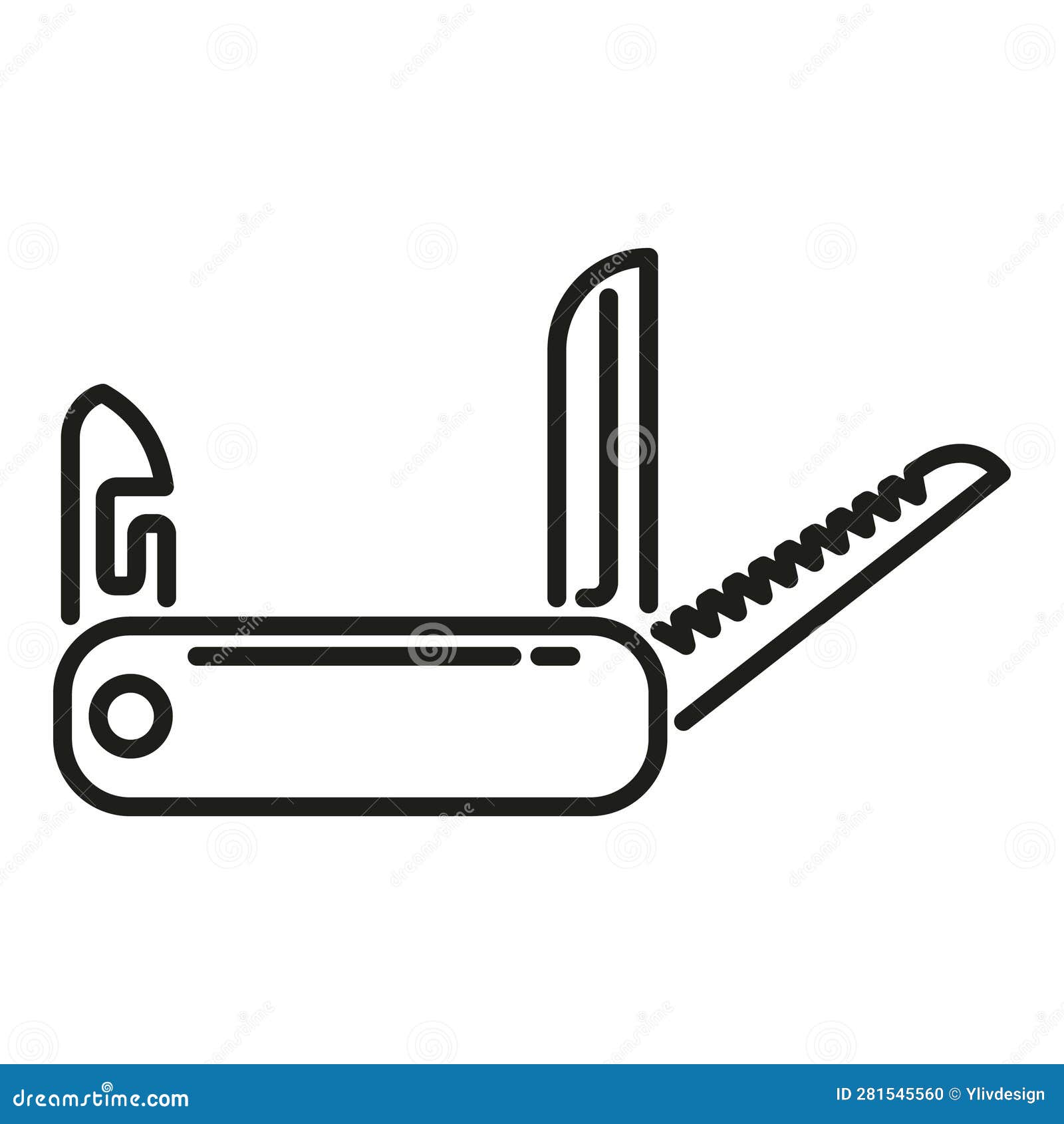 Knife Kit Icon Outline Vector. Army Multitool Stock Illustration ...