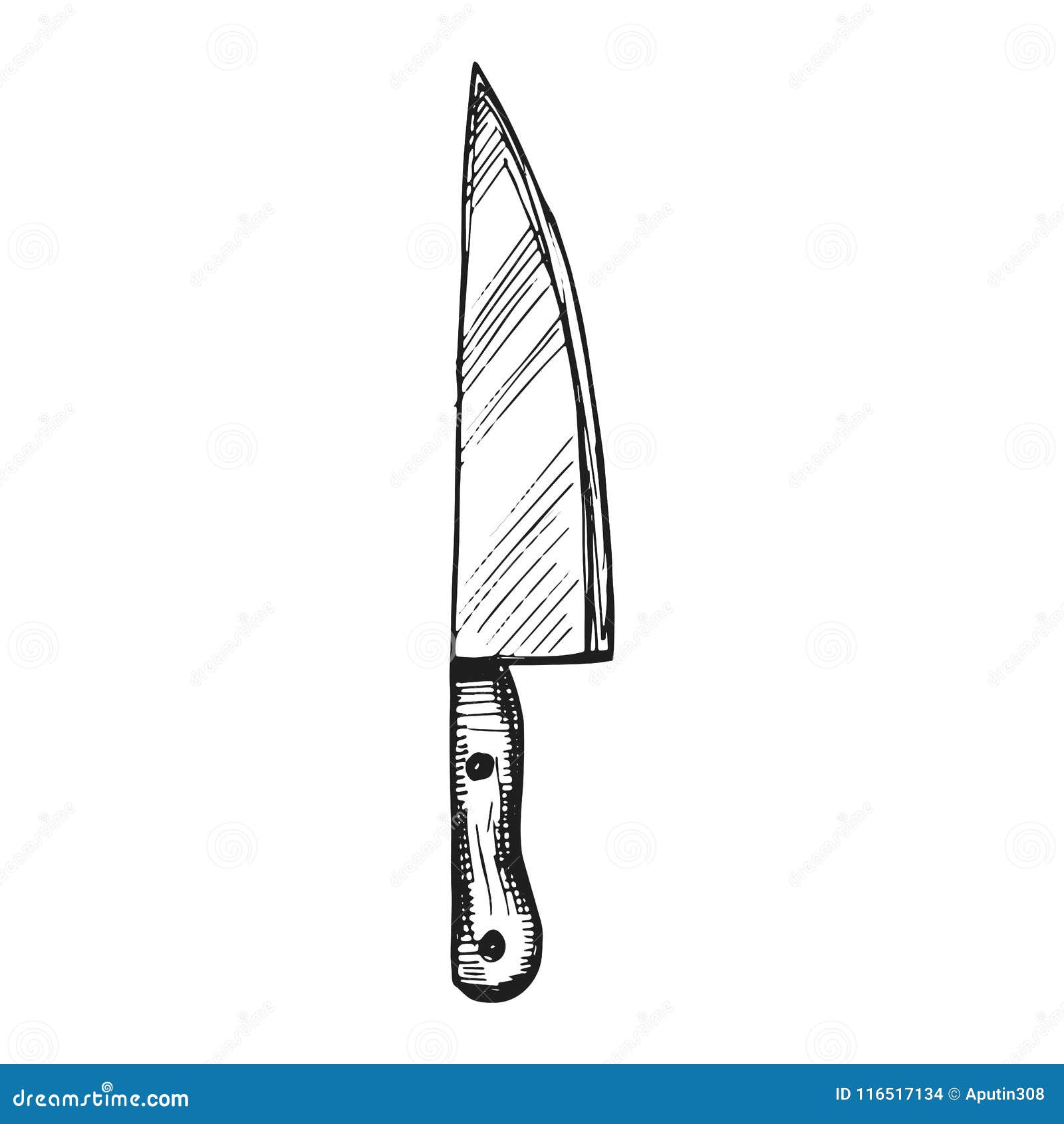 Knife Kitchen Icon Vector Sketch. Hand Drawing Stock Vector ...